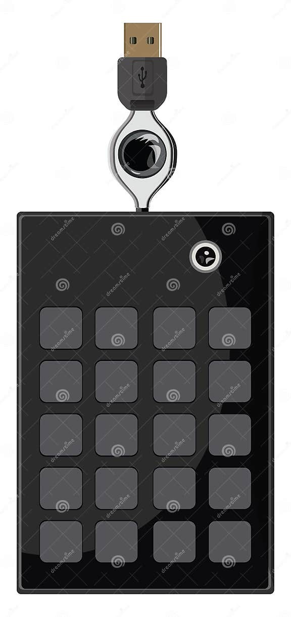 USB keypad, icon stock vector. Illustration of vector - 261386555
