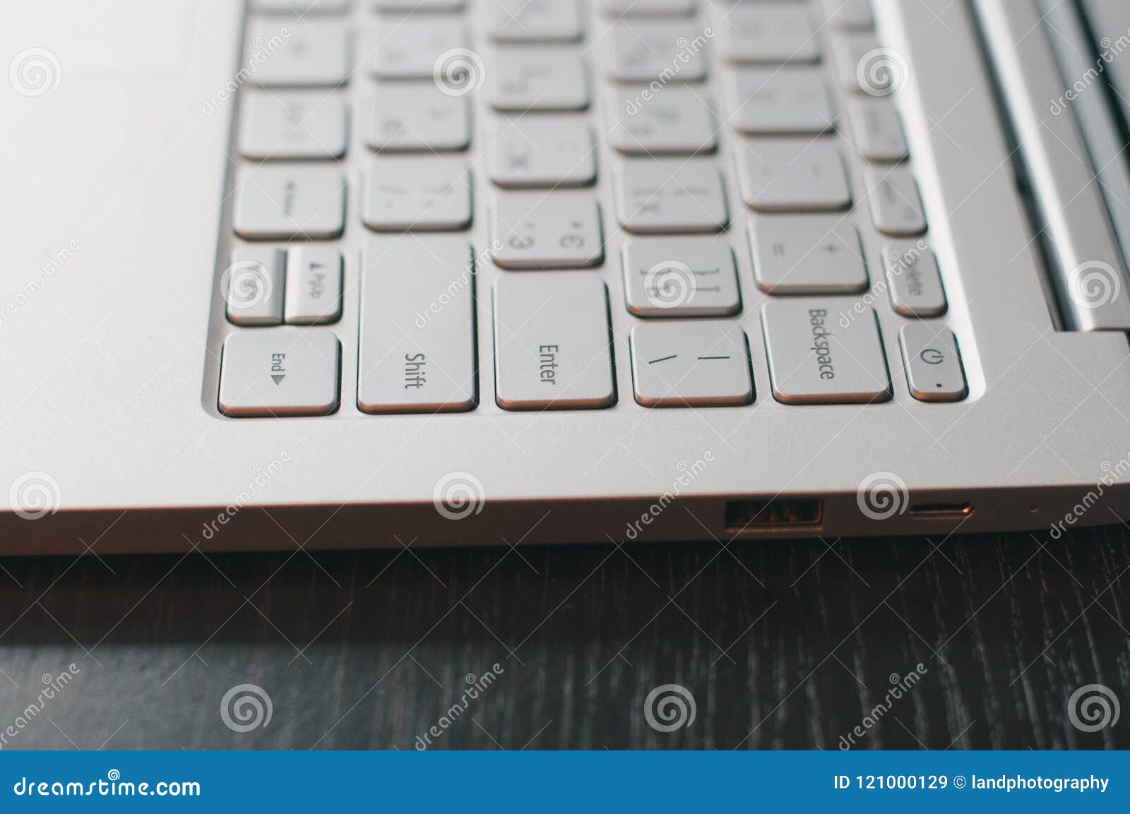 Usb Laptop Closeup. Computer Keyboard Stock Image - Image of work ...