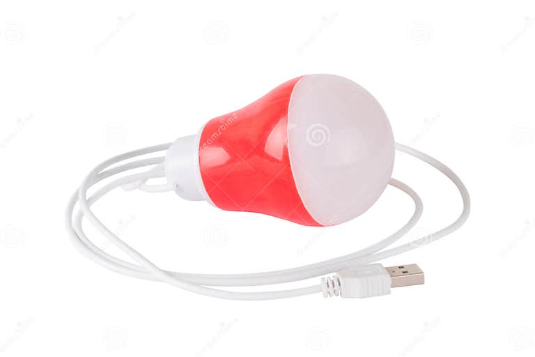 USB Led Light Bulb Portable Isolated on White Background. Stock Image ...