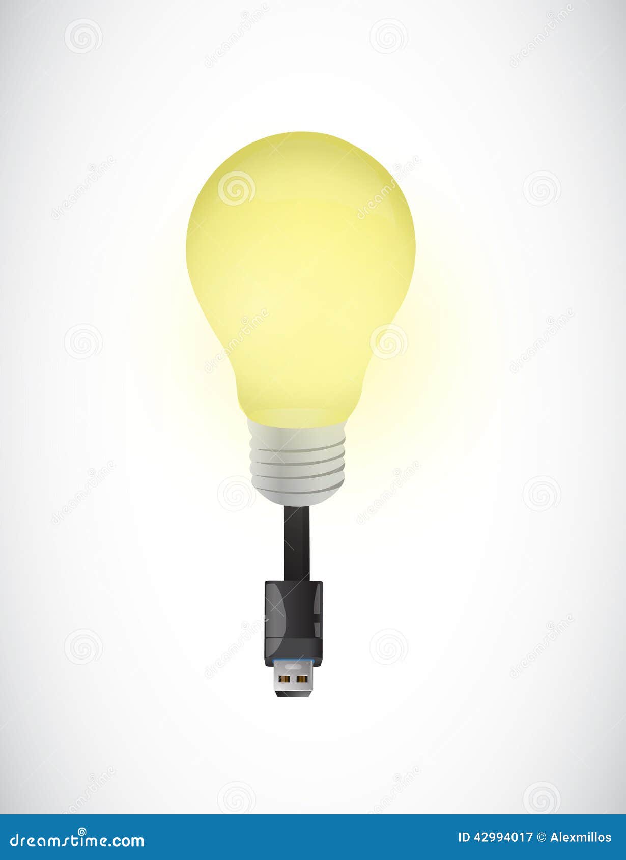 Usb Light Bulb Illustration Design Stock Illustration - Illustration of ...