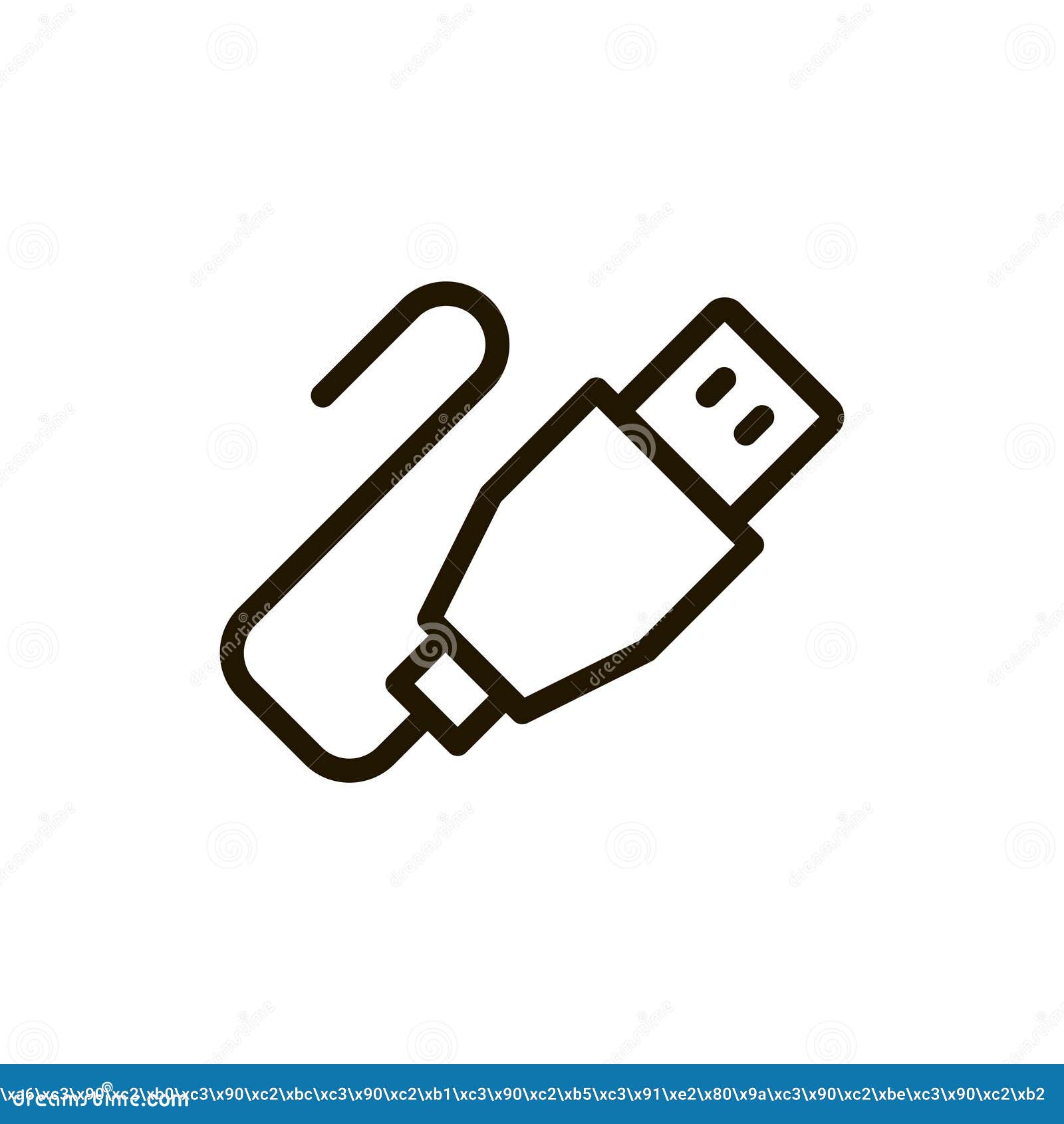 Usb line icon stock illustration. Illustration of black - 103042602