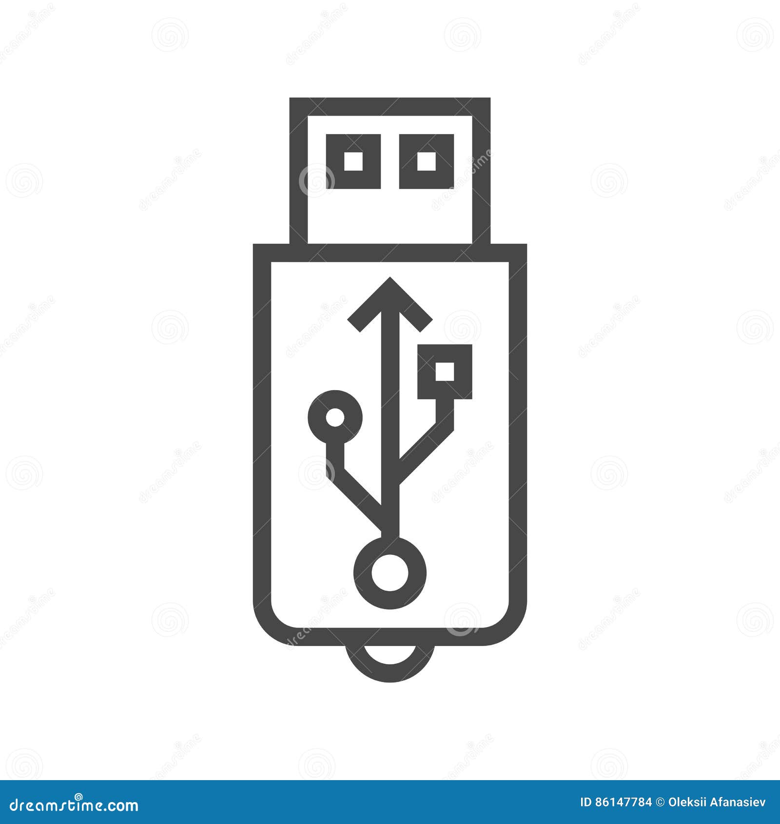 USB Line Icon stock vector. Illustration of memory, drive - 86147784