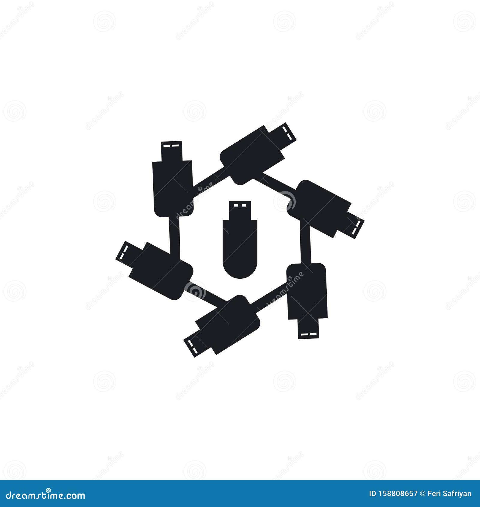 USB logo illustration stock vector. Illustration of drive - 158808657
