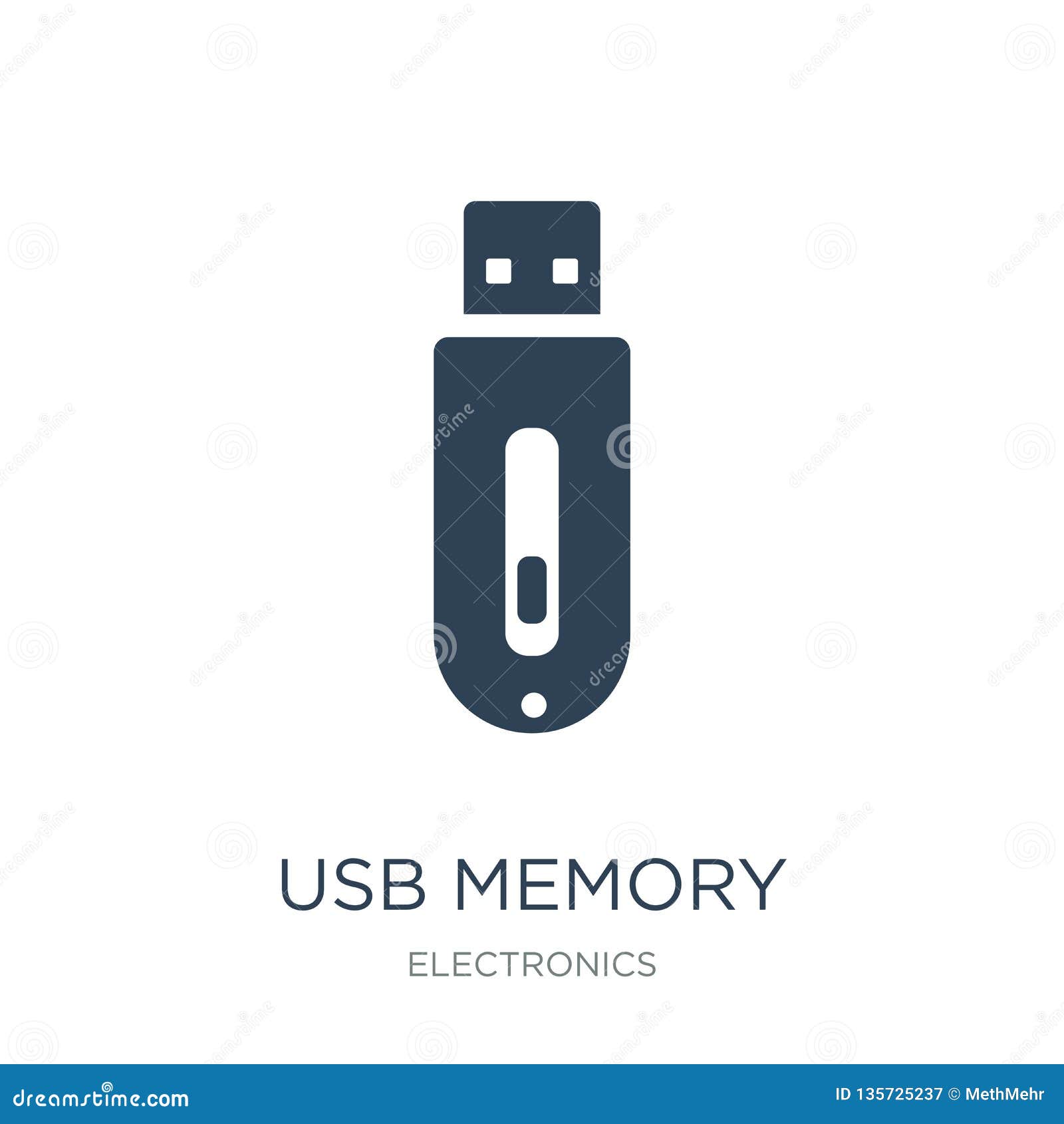 Usb Memory Icon in Trendy Design Style. Usb Memory Icon Isolated on ...