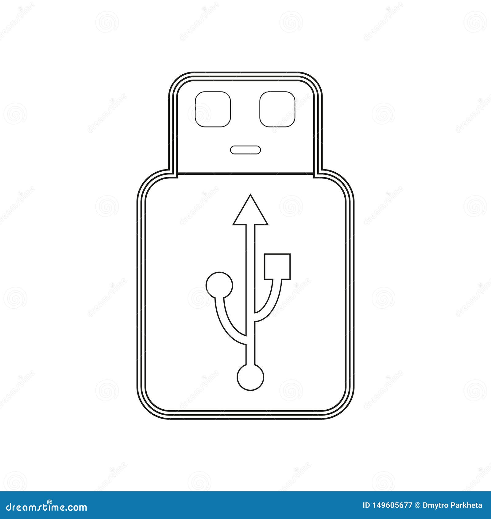 USB memory outline stock vector. Illustration of equipment - 149605677