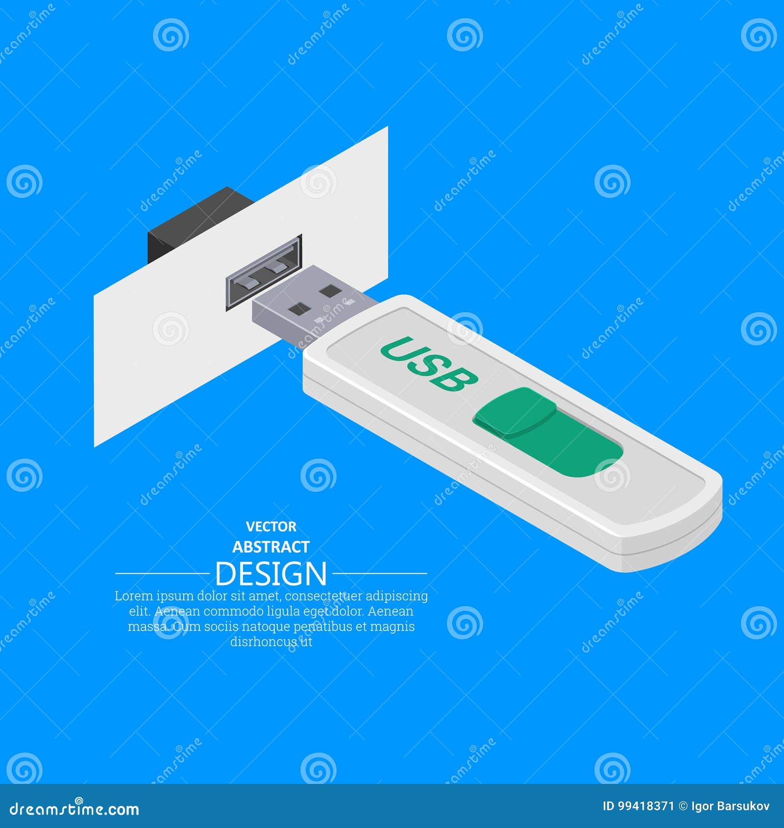 USB memory stick stock vector. Illustration of disk, capacity - 99418371