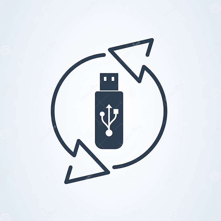 Usb Memory Vector. Recycle and Reset Flash Symbol Stock Vector ...