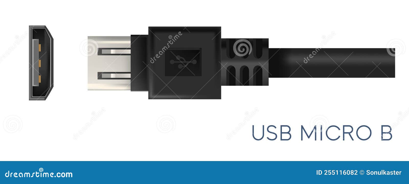 USB Micro B Type of Connectors for Gadgets Vector Stock Vector ...