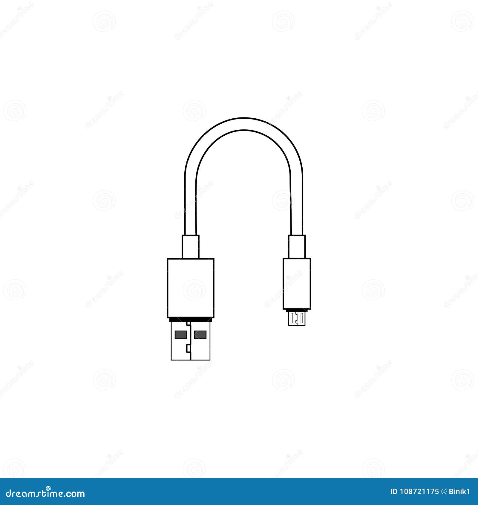 USB and Micro Usb Cable Vector Icon Stock Vector - Illustration of ...