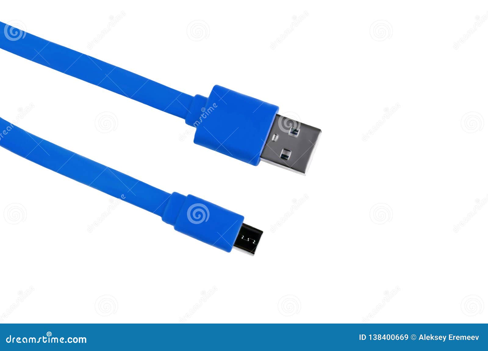 Usb Micro Del USB-cable Azul Aislado Imagen de archivo - Imagen de ...