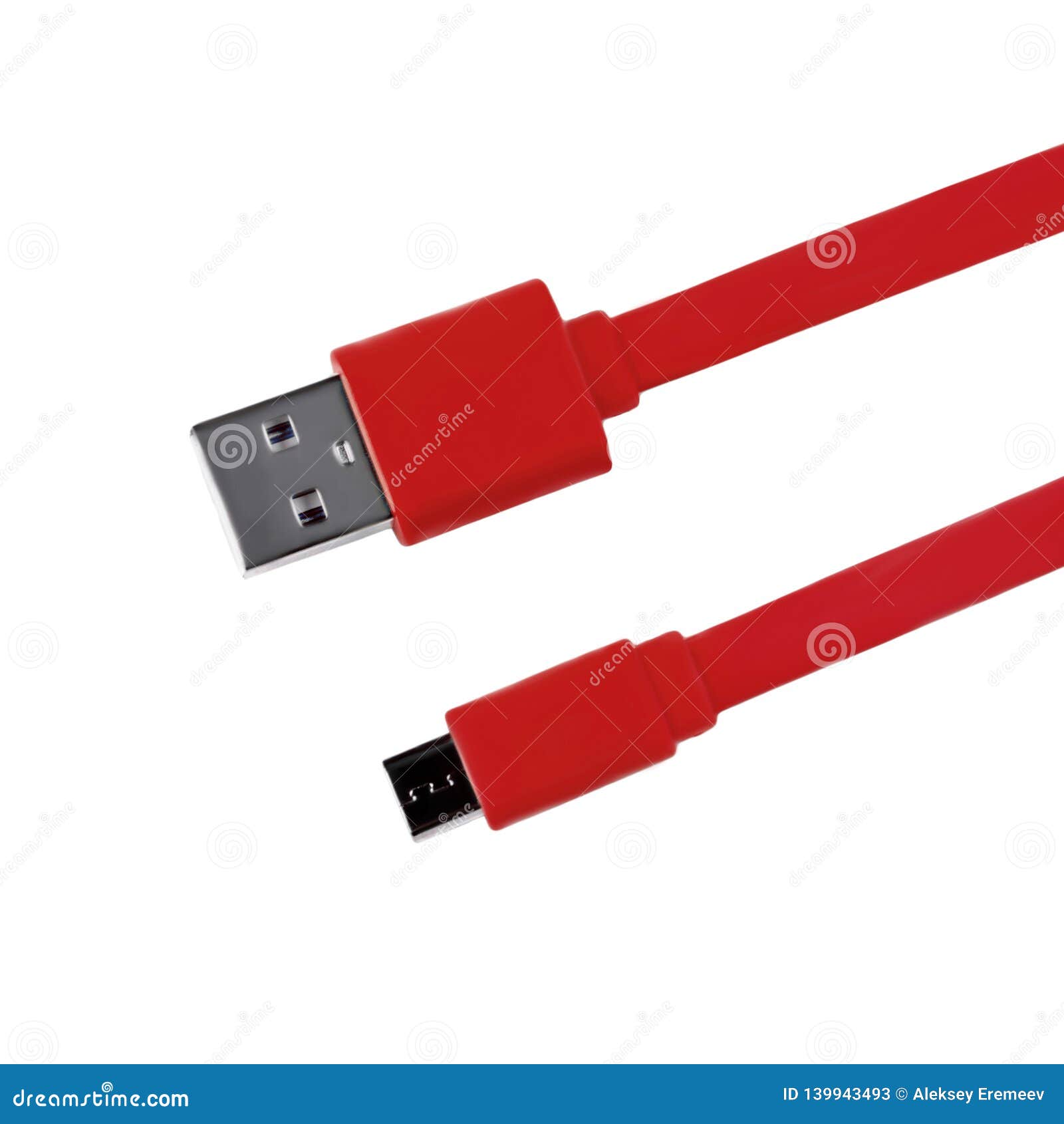 Usb Micro Del USB-cable Rojo Aislado Imagen de archivo - Imagen de ...