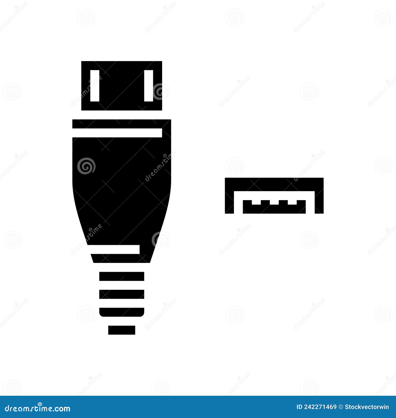 Usb Micro a Glyph Icon Vector Illustration Stock Vector - Illustration ...