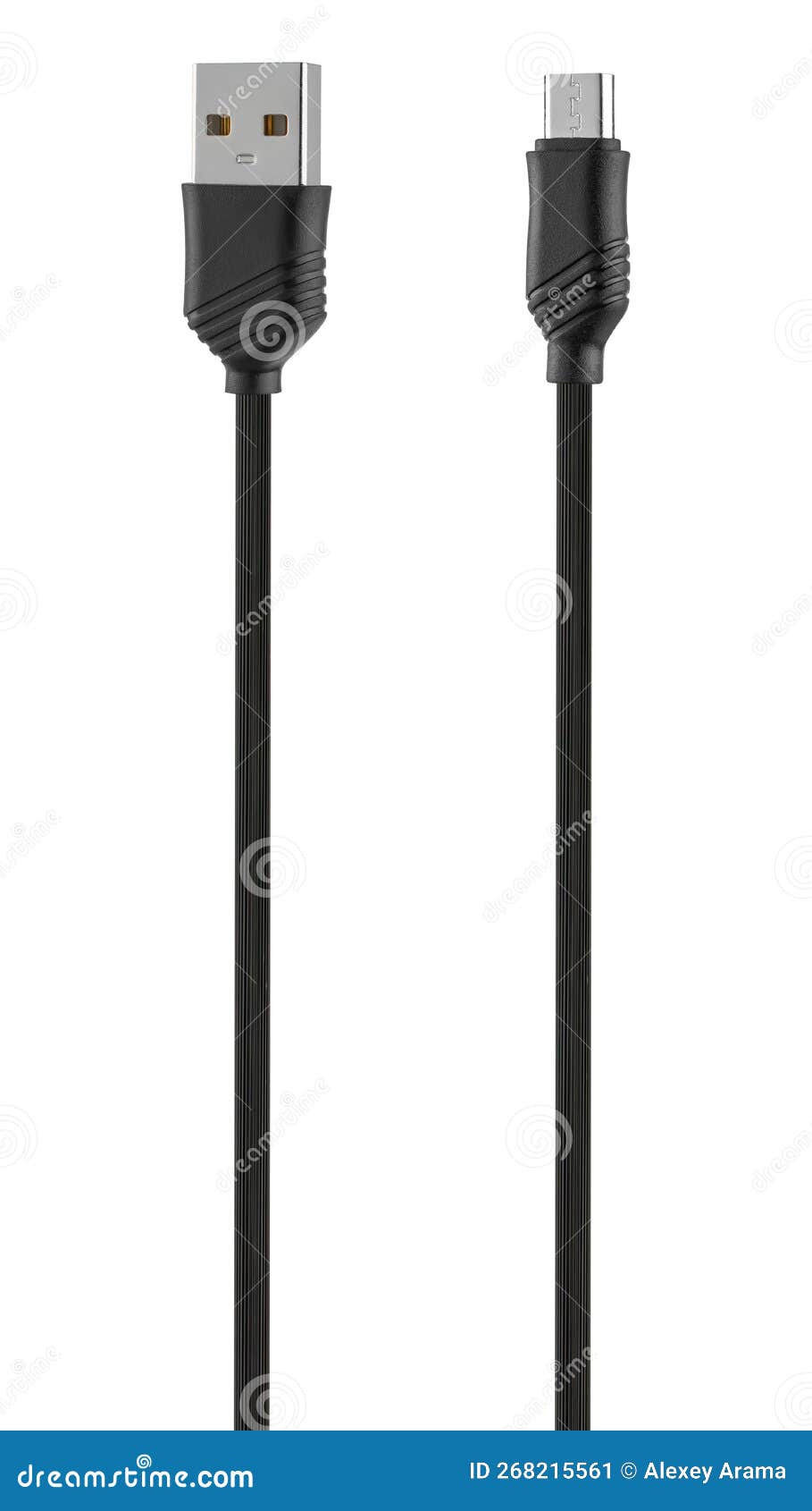 USB and Micro USB Cable and Connector, on White Background Stock ...