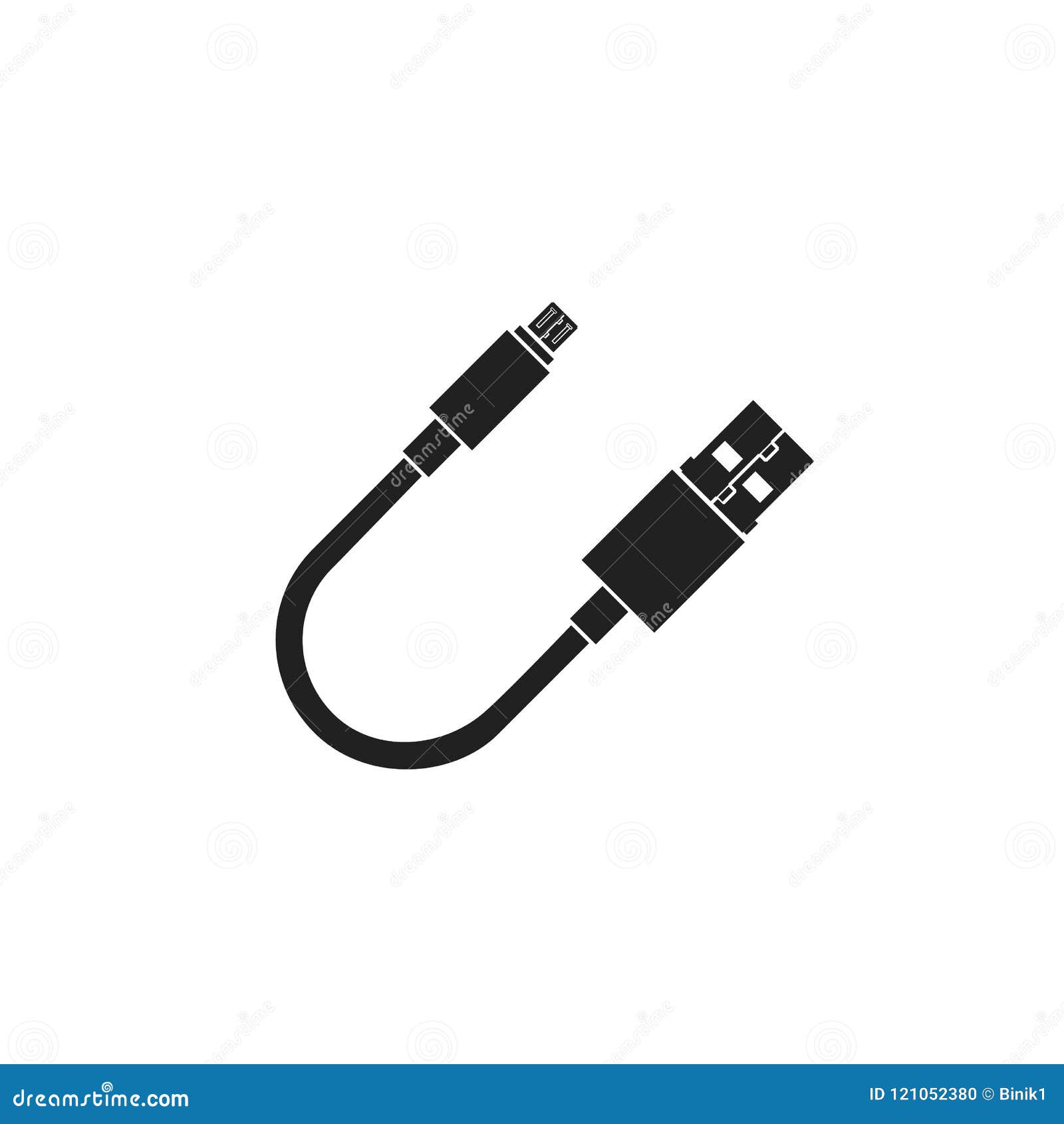 USB and Micro Usb Cable Vector Icon Stock Vector - Illustration of ...