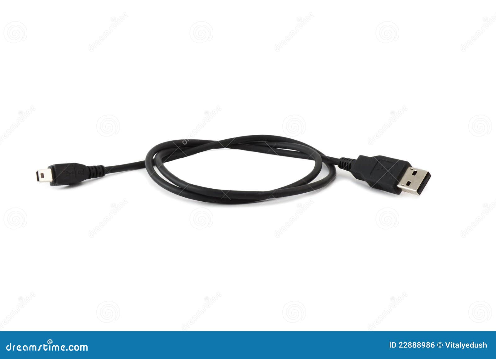USB-Mini USB Cable. Isolated. Stock Photo - Image of equipment ...
