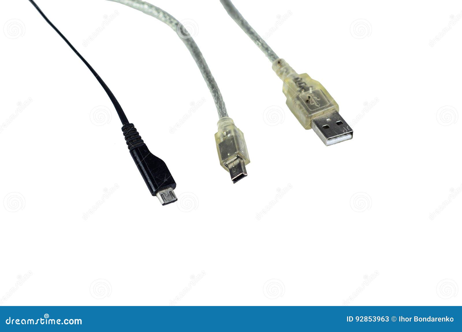 USB, Mini-USB and Micro-USB Connectors Isolated on White Stock Image ...