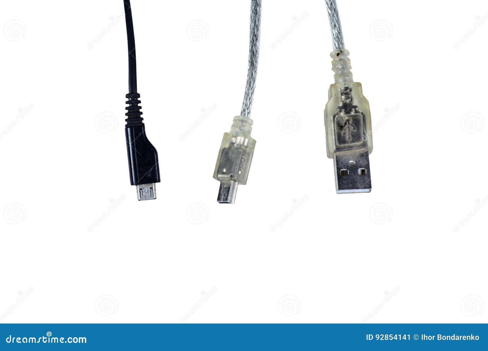 USB, Mini-USB and Micro-USB Connectors Isolated on White Stock Image ...