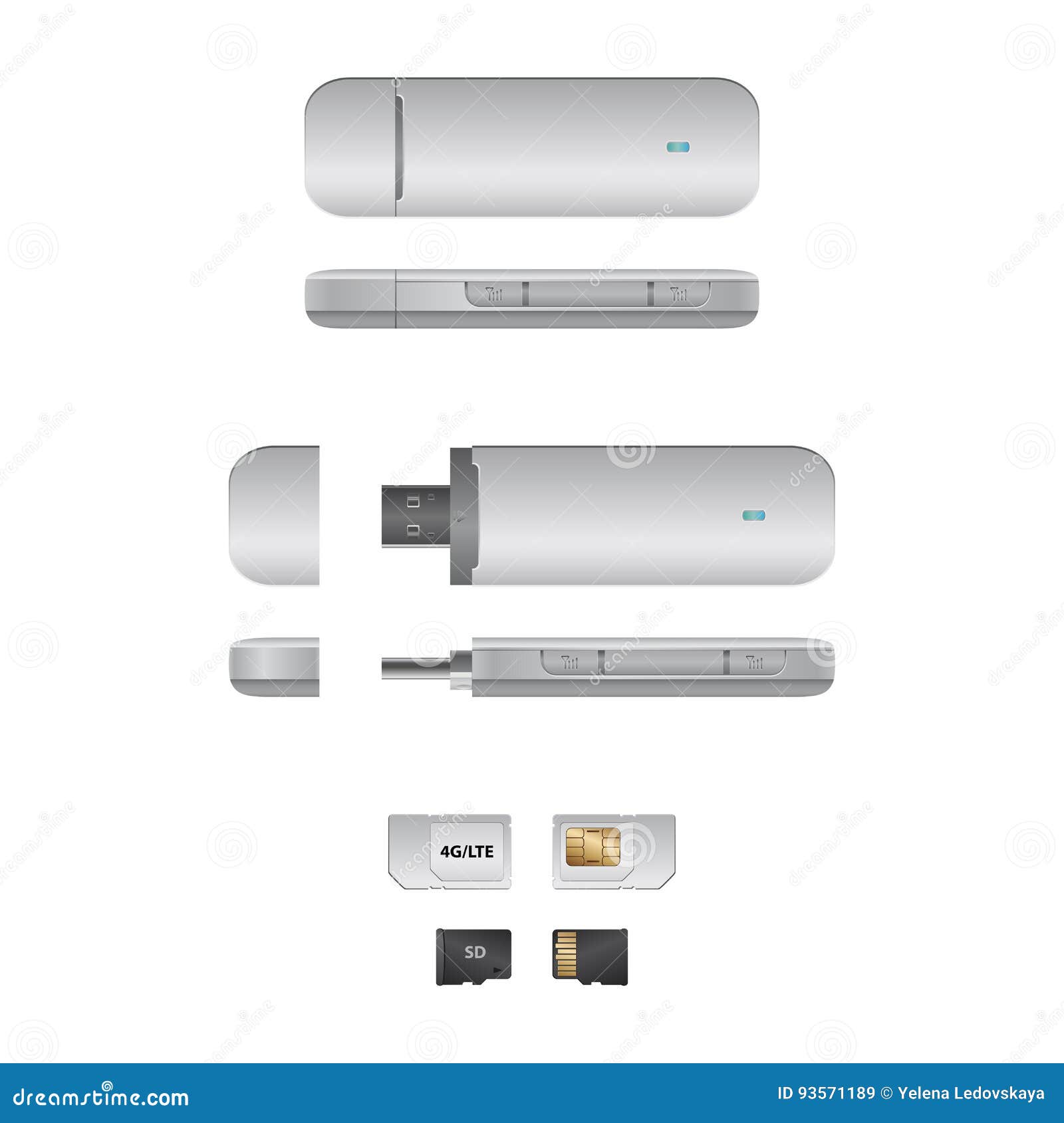 USB modem 4G stock vector. Illustration of isolated, connect - 93571189