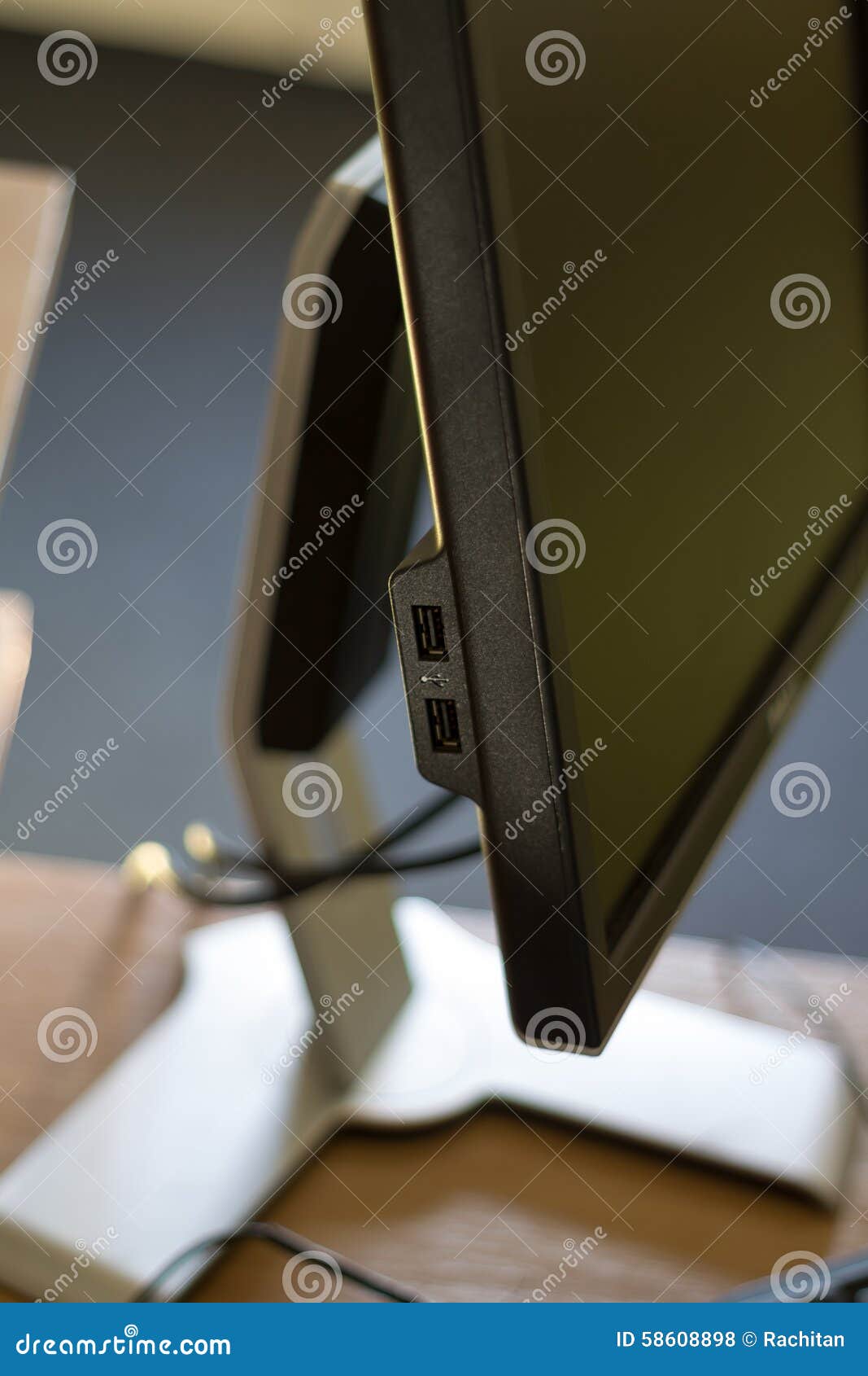 Usb on monitor stock photo. Image of showing, definition - 58608898