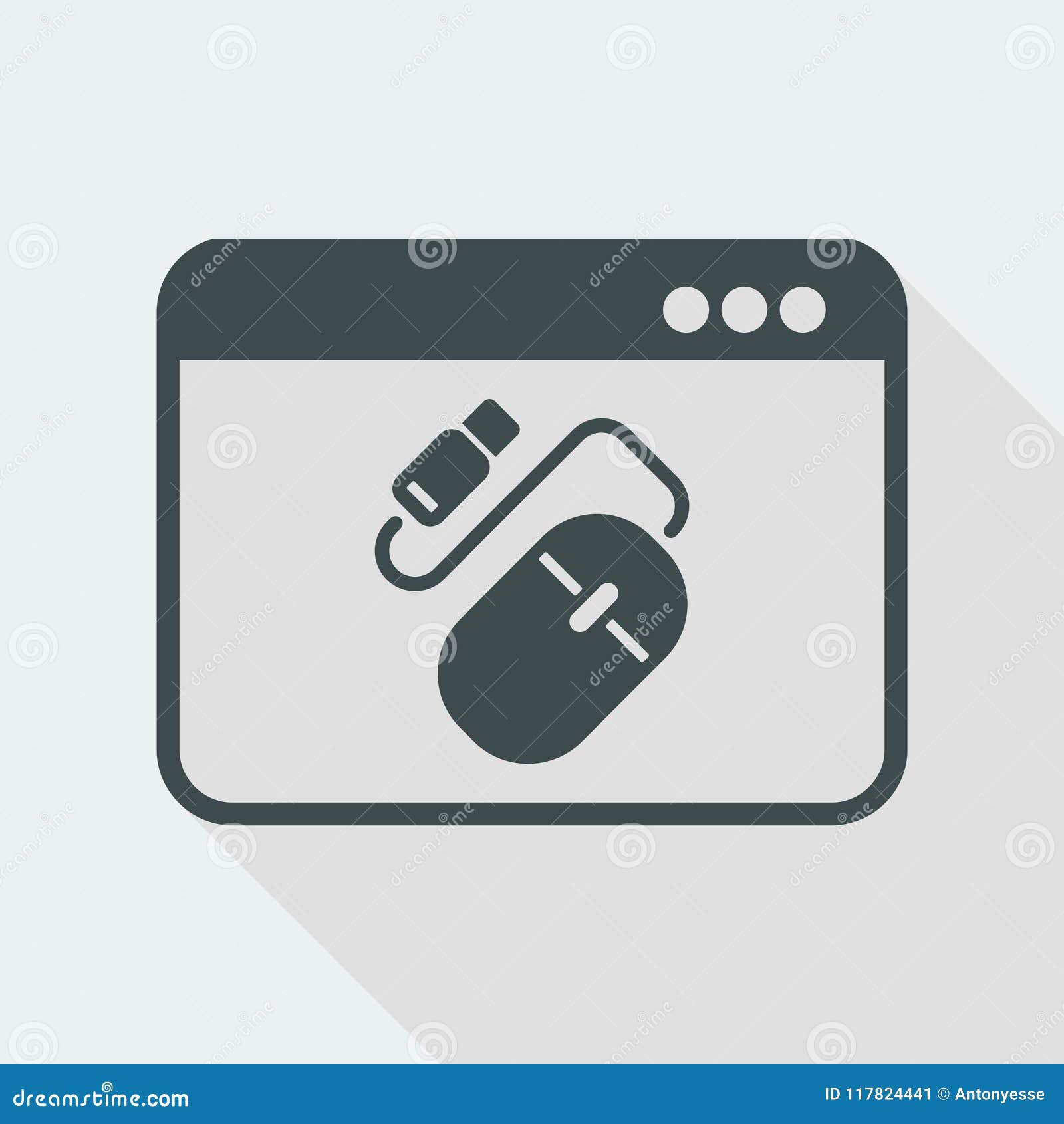 USB Mouse and Cable - Vector Flat Minimal Icon Stock Vector ...