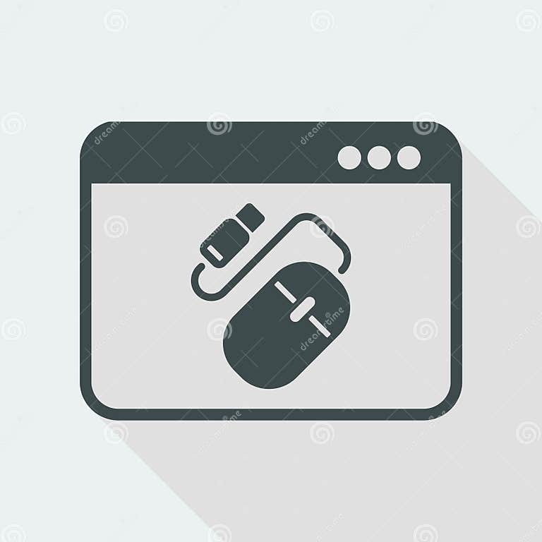 USB Mouse and Cable - Vector Flat Minimal Icon Stock Vector ...