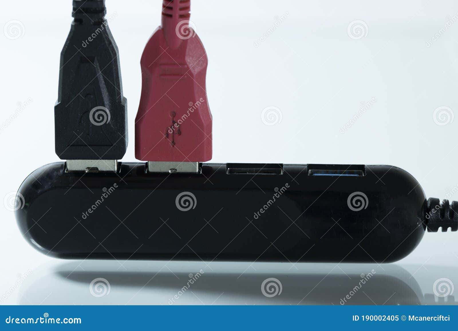 USB Multiplexer Close-up on White Background. it Has Two Usb Attached ...