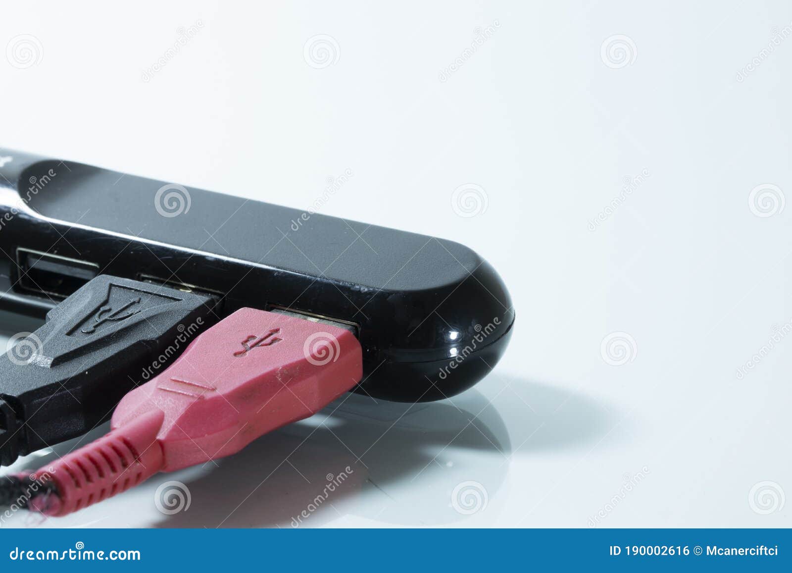 USB Multiplexer Close-up on White Background. it Has Two Usb Attached ...