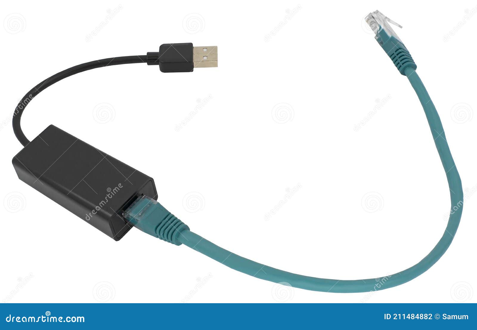 USB Network Adapter with LAN Wire on White Stock Photo - Image of ...