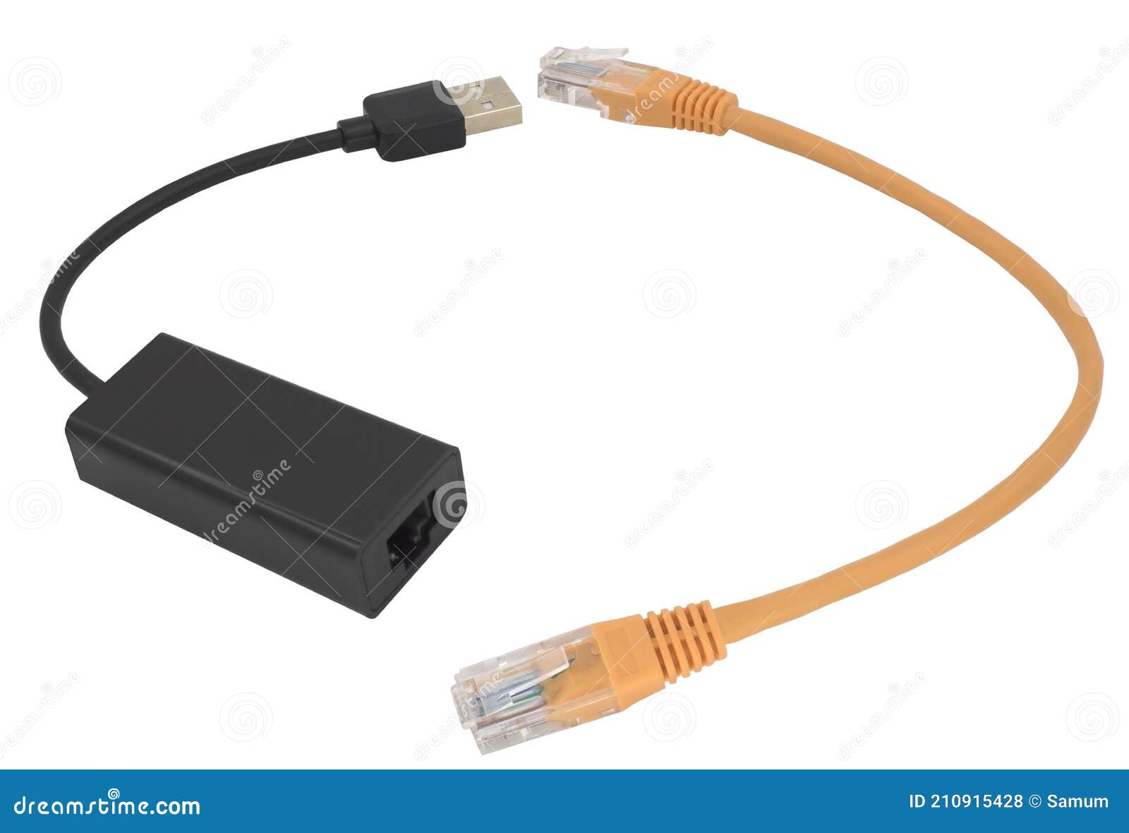 USB Network Adapter with LAN Wire on White Stock Photo - Image of ...