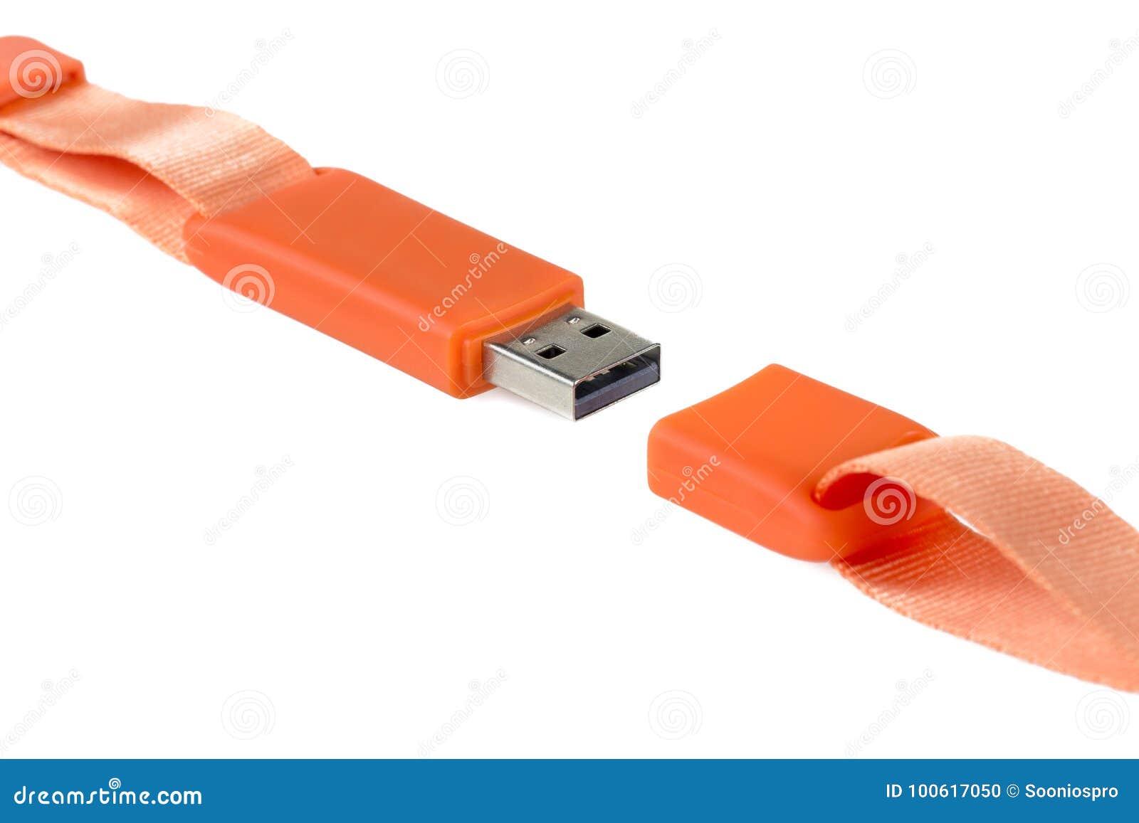 USB Orange, Flash Drive on Isolated White Background Stock Photo ...