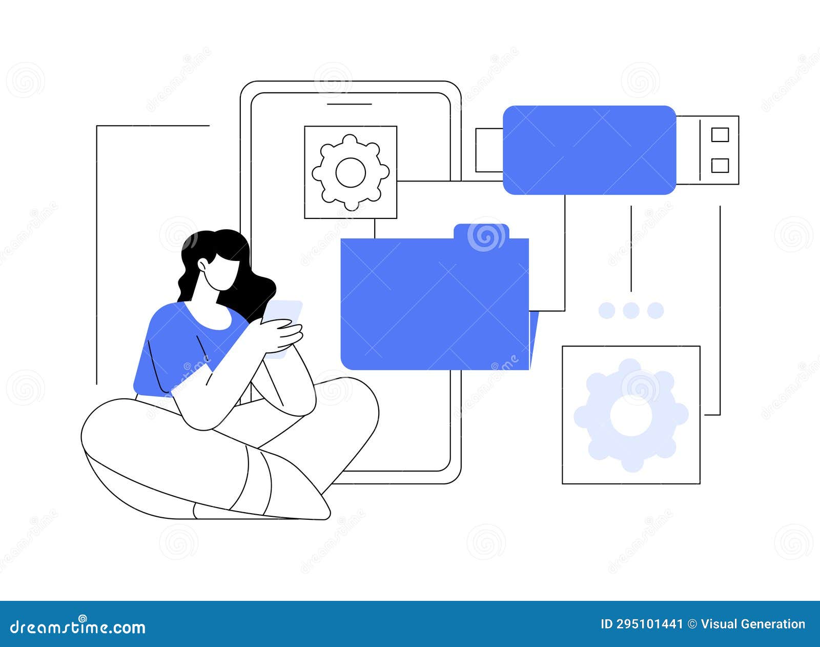 USB OTG Flash Drive Isolated Cartoon Vector Illustrations. Stock Vector ...