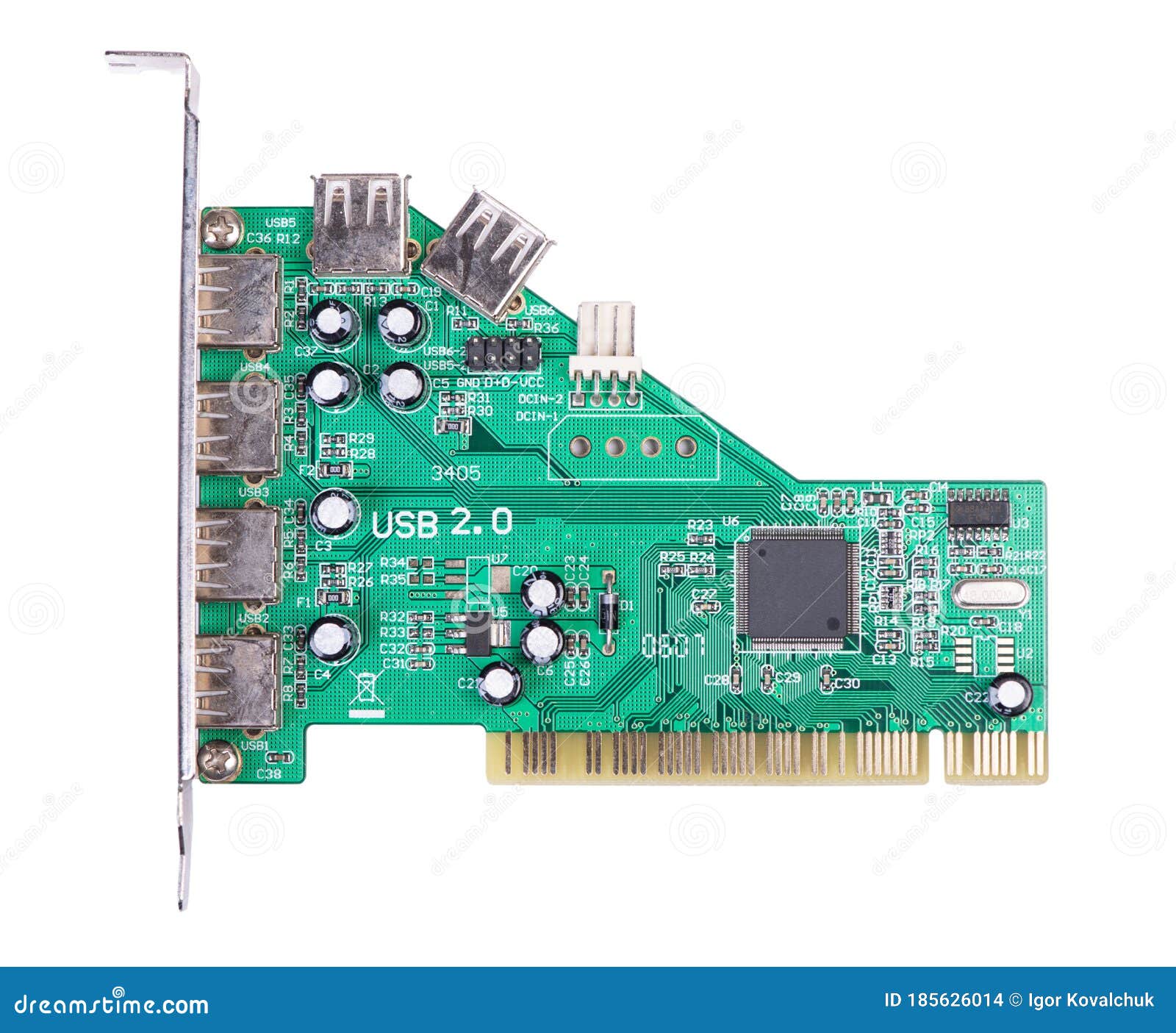USB PCI controller card stock photo. Image of electric - 185626014