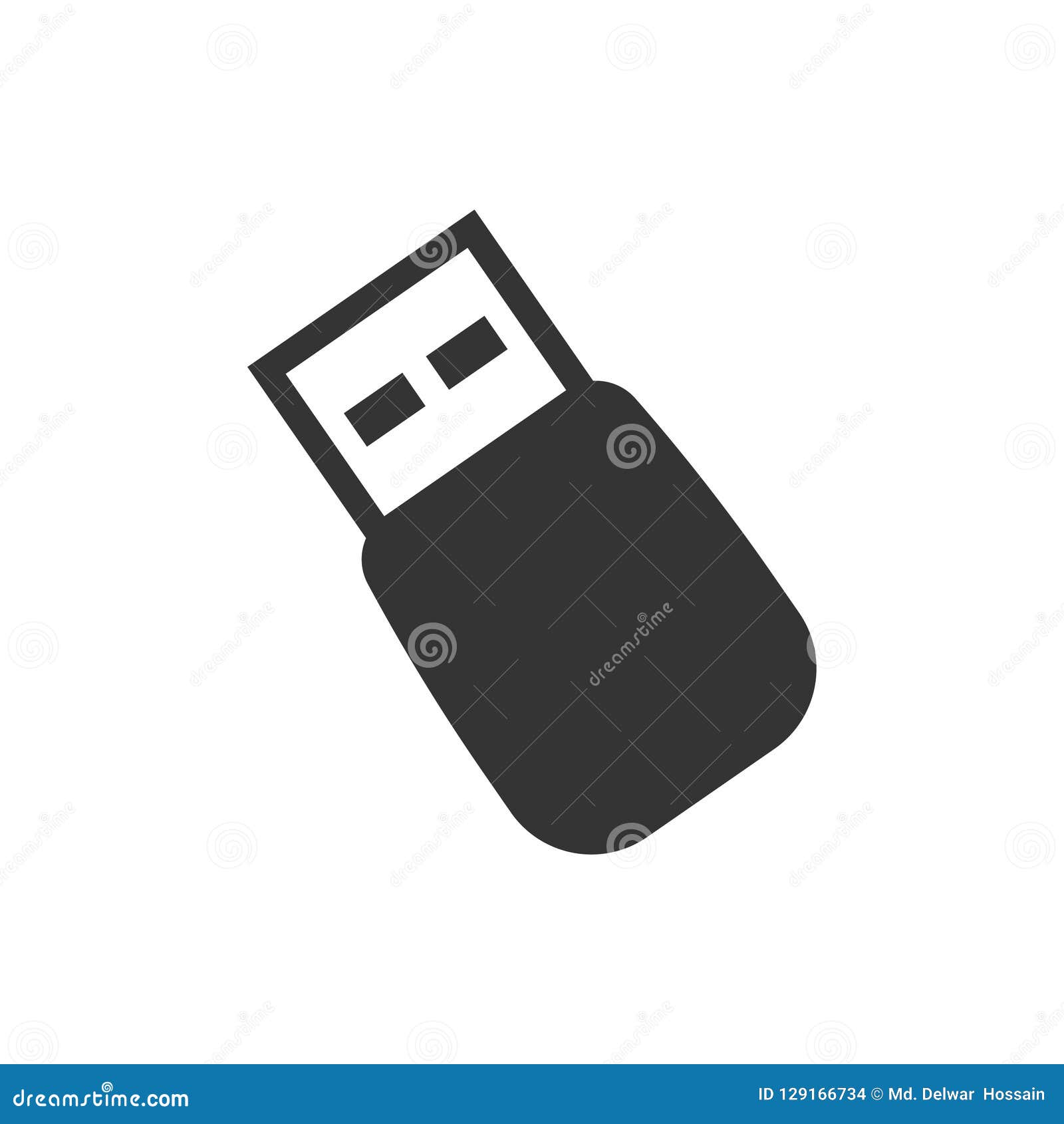 Usb Pen Drive Icon stock vector. Illustration of file - 129166734