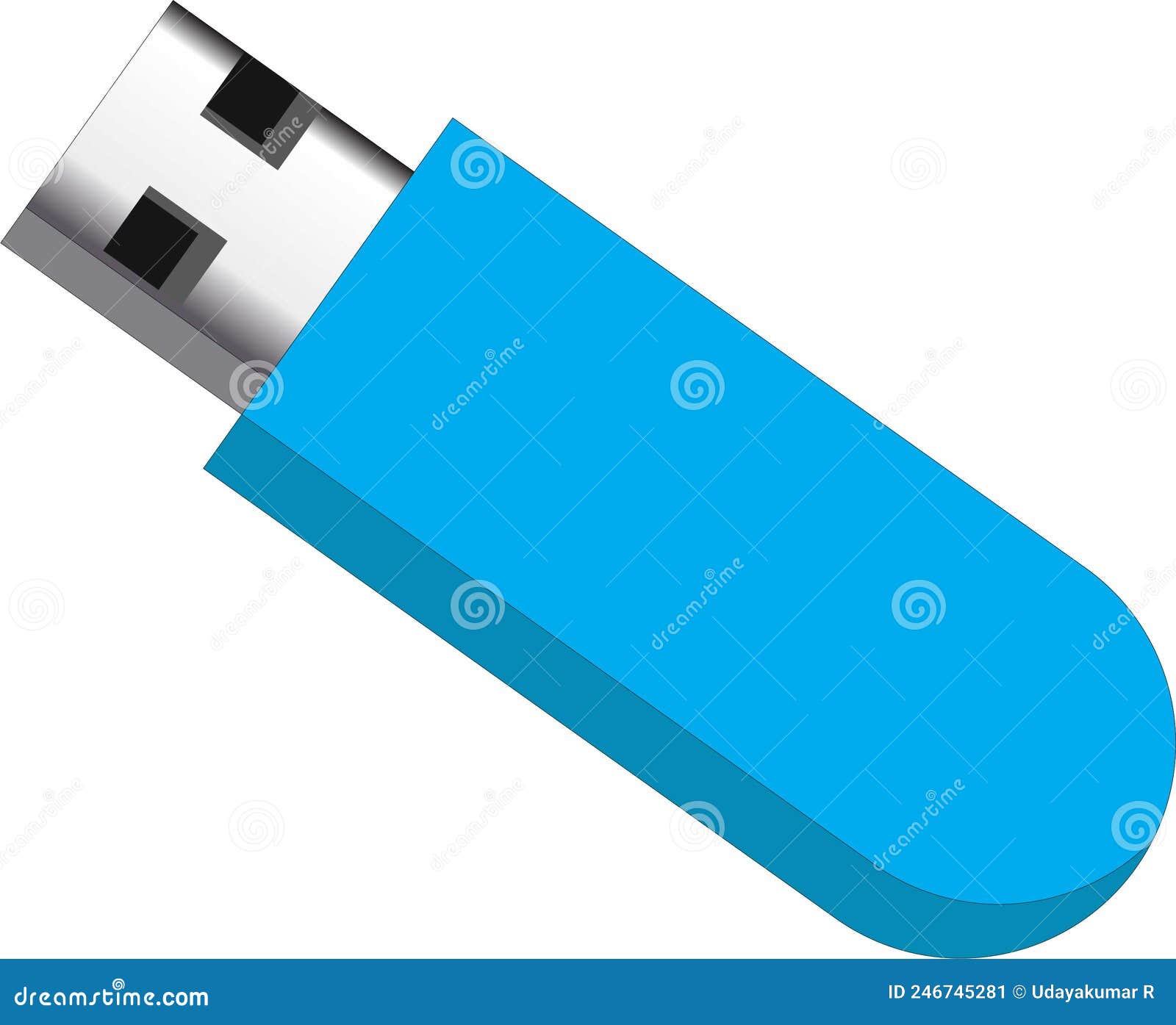 Usb Pen Drives Are Blue With White Background Usb Flash Memory Stock Vector Illustration Of