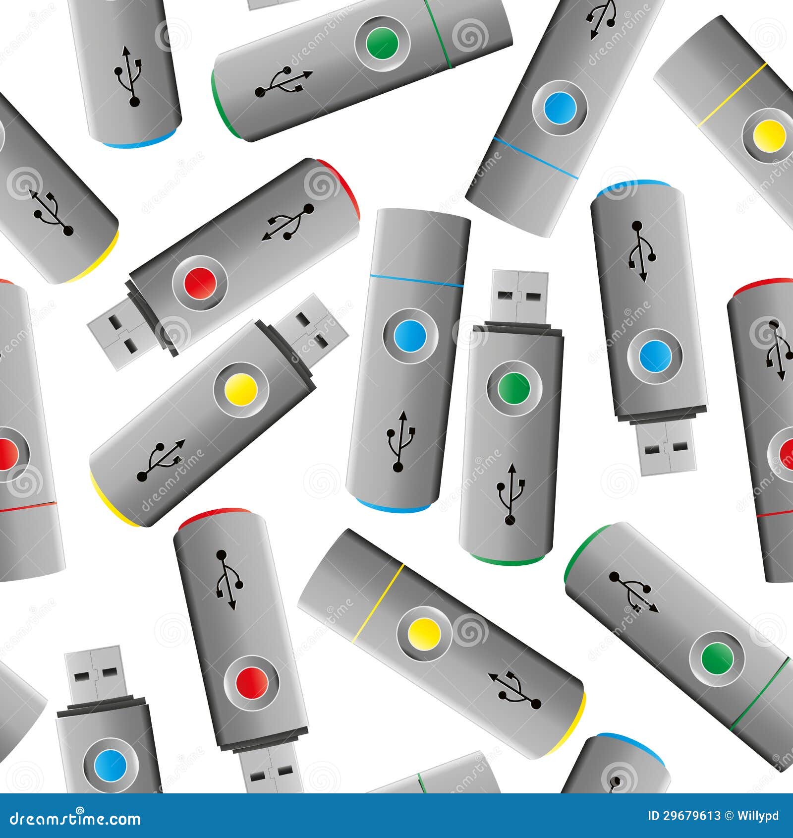 Usb pen seamless pattern stock vector. Illustration of computer - 29679613