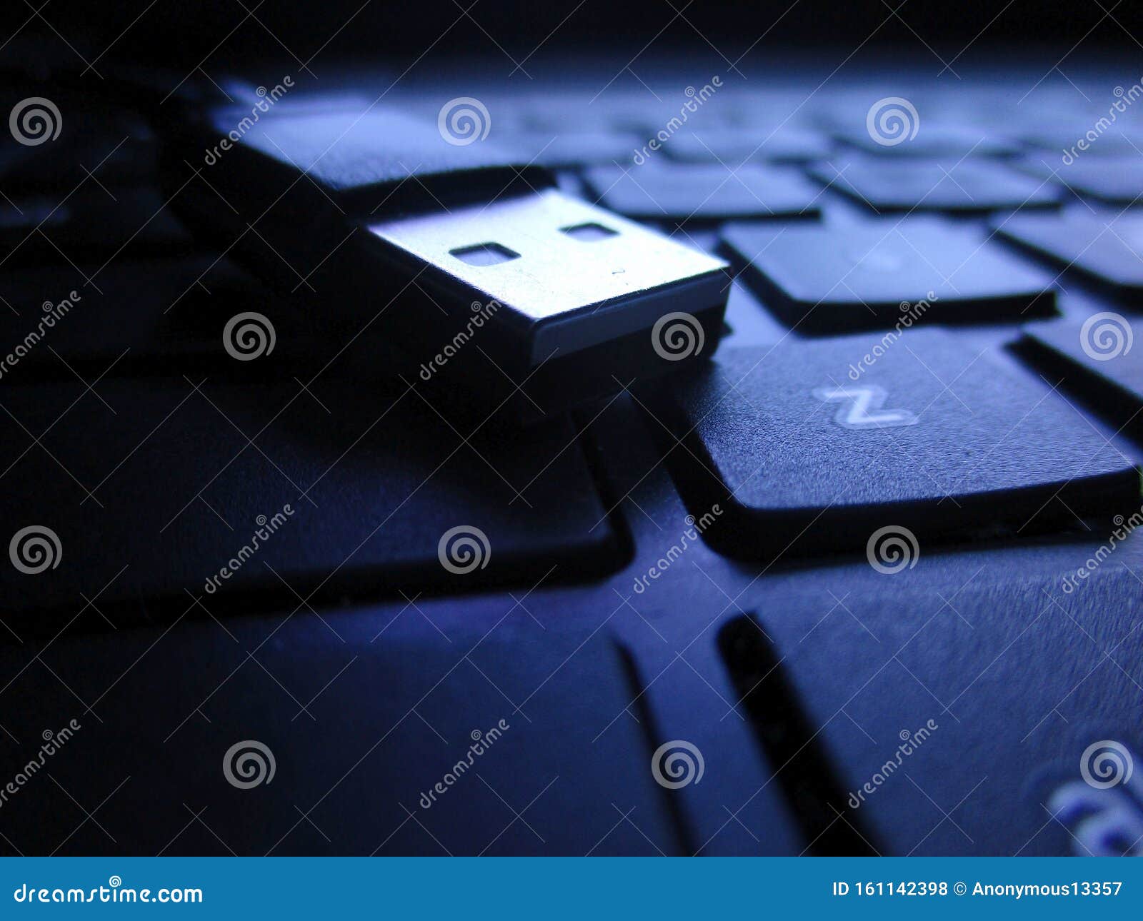 USB Plug on Computer Keyboard Stock Photo - Image of light, universal ...