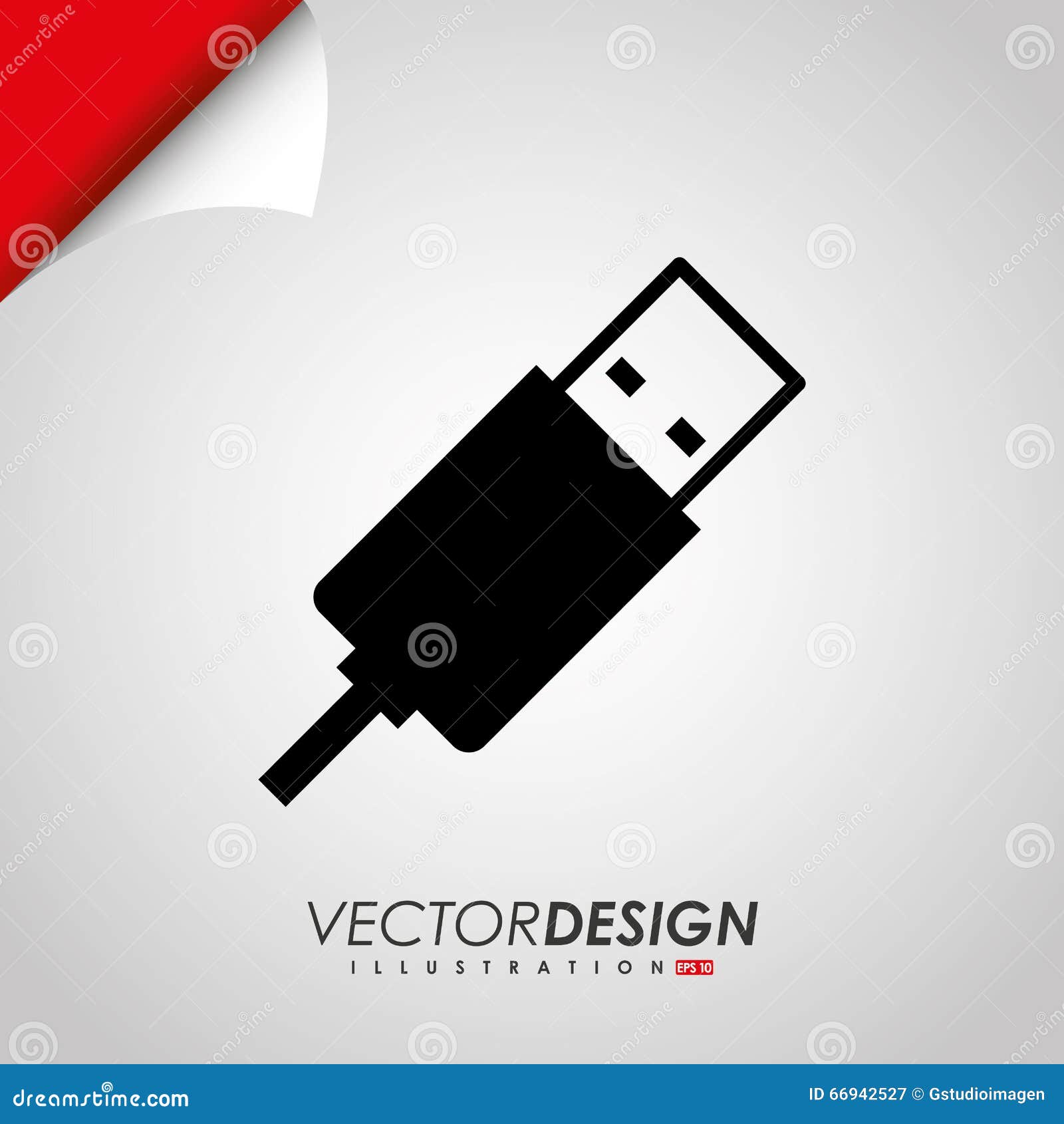 Usb plug design stock illustration. Illustration of data - 66942527