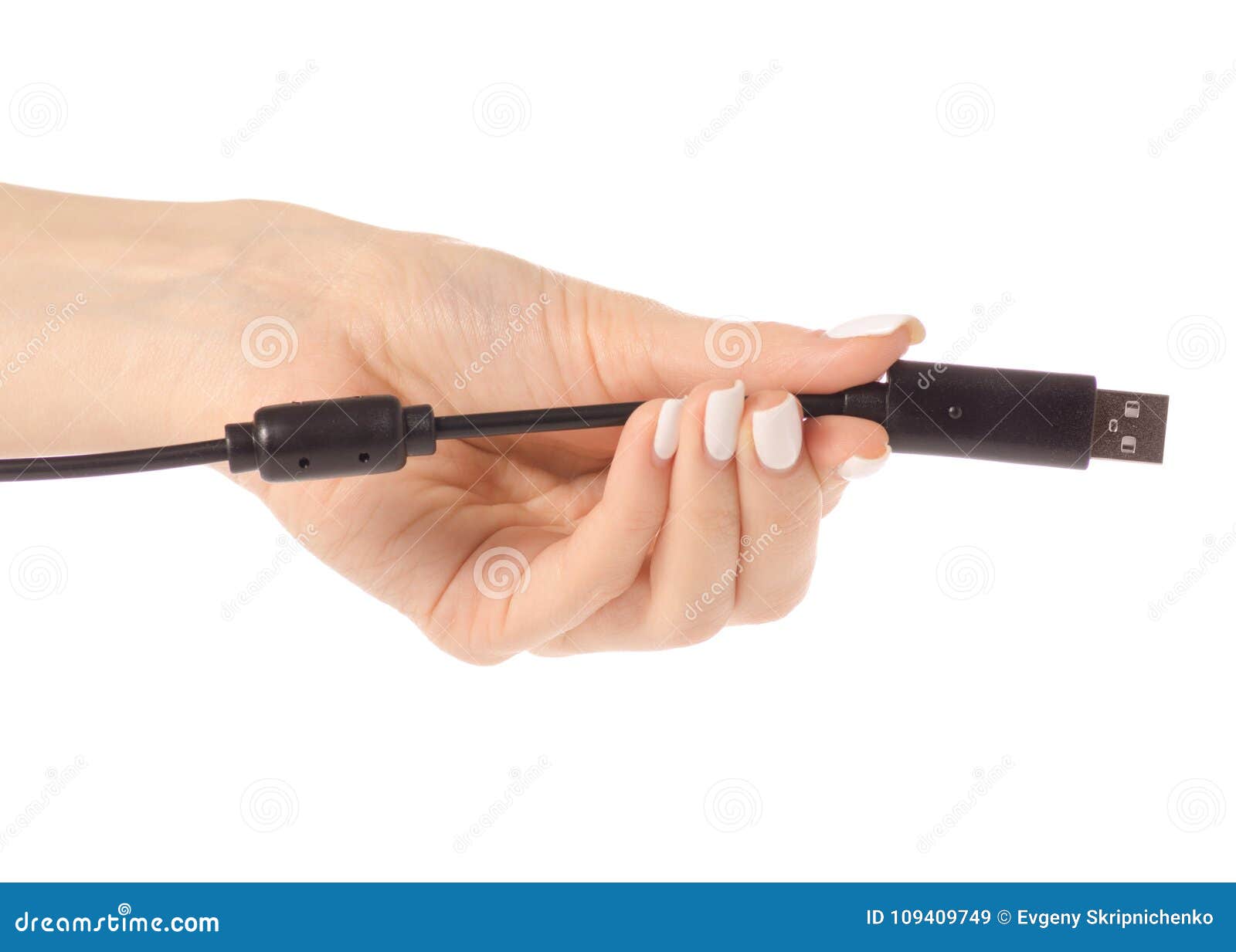 USB plug in hand stock image. Image of connection, black - 109409749