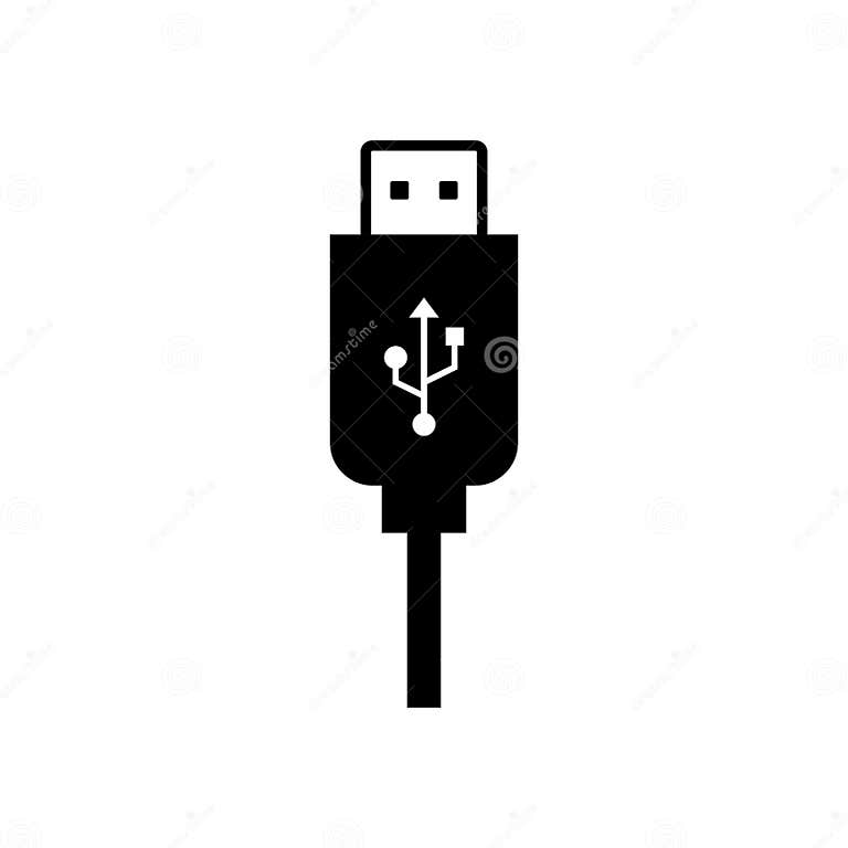Usb Plug Icon. Usb Connector Symbol. Data Transfer Computer Usb Drive ...