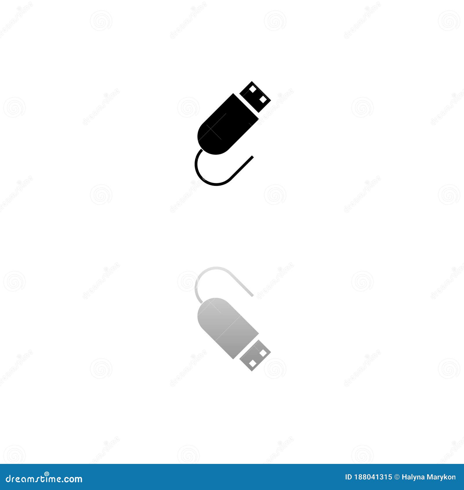 Usb plug icon flat stock illustration. Illustration of electrical ...
