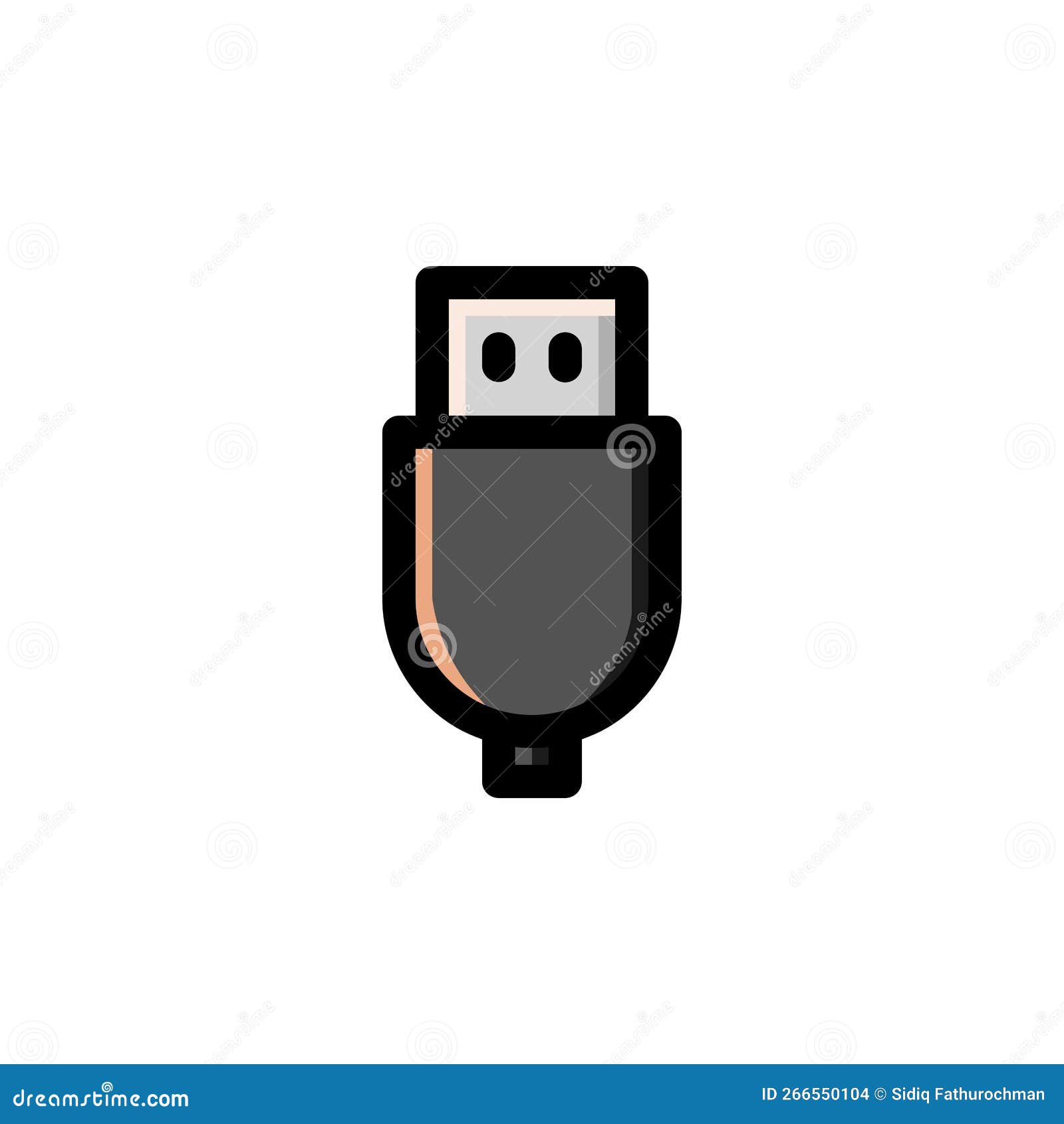 USB Plug Icon stock vector. Illustration of accessories - 266550104