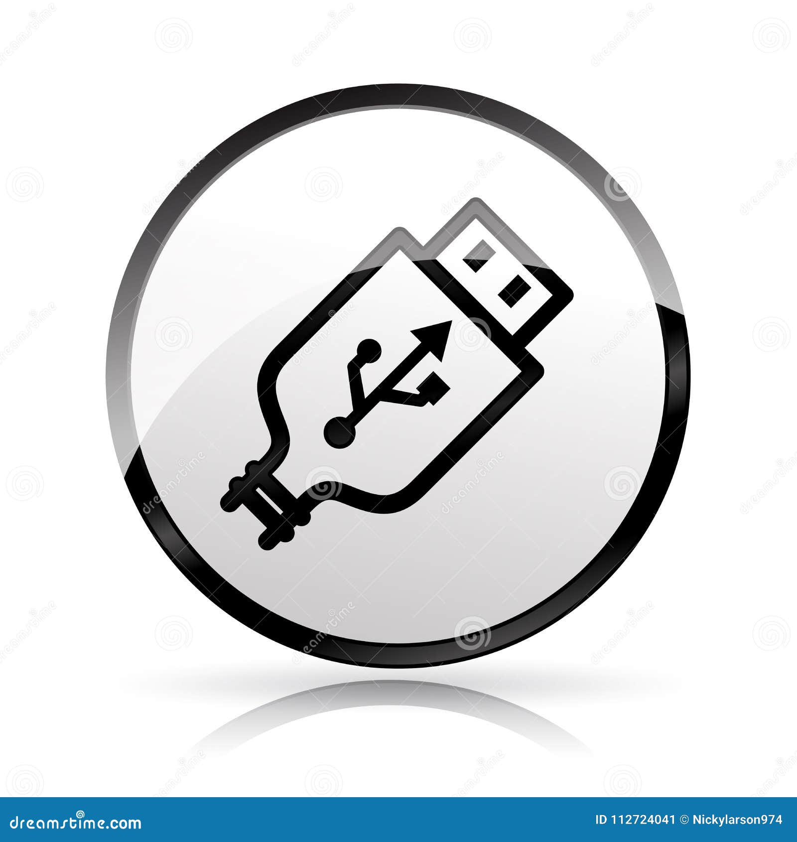 Usb Plug Icon On White Background Stock Vector - Illustration of ...