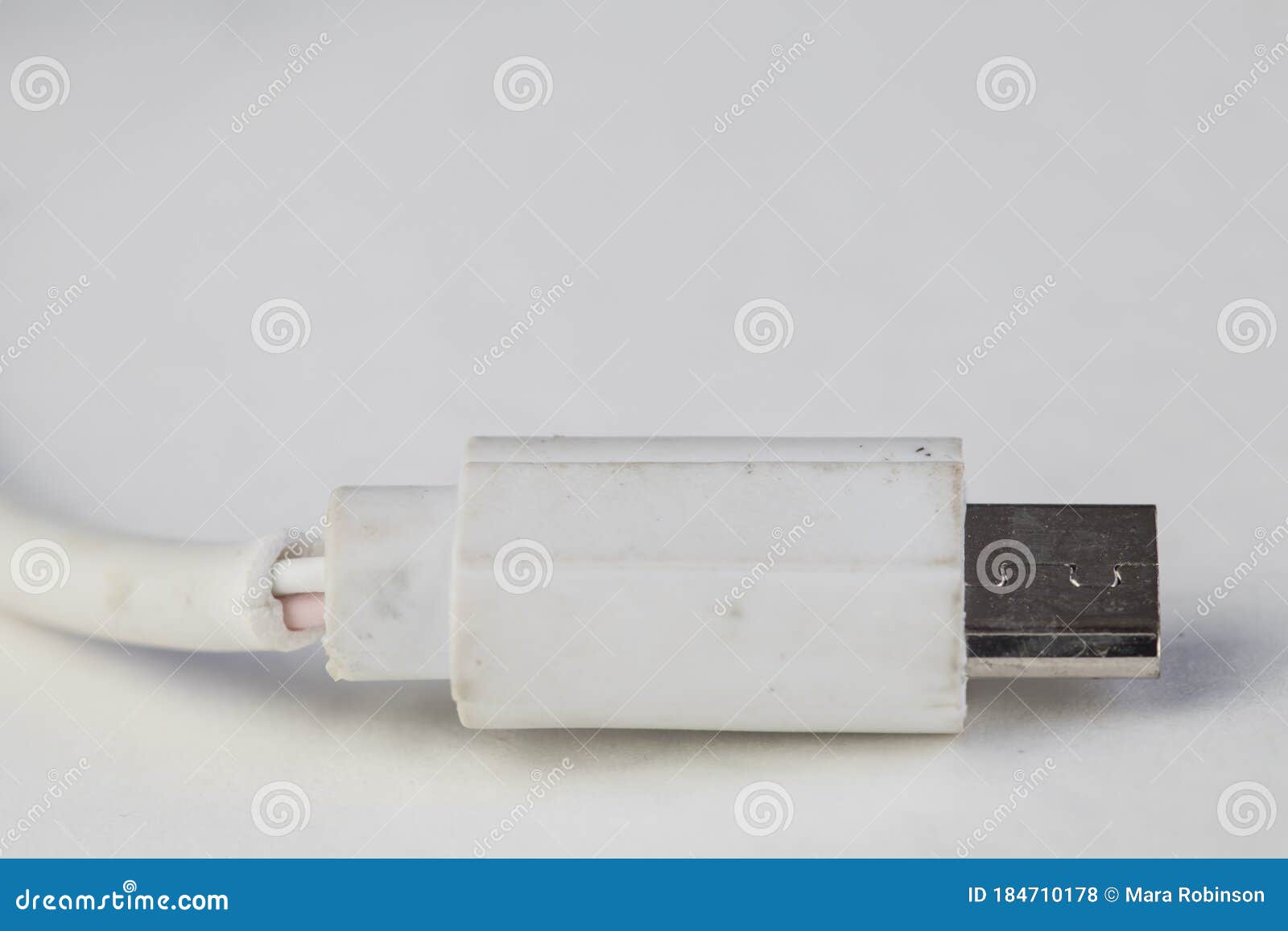 Broken USB Cable on White Background Stock Photo - Image of connection ...