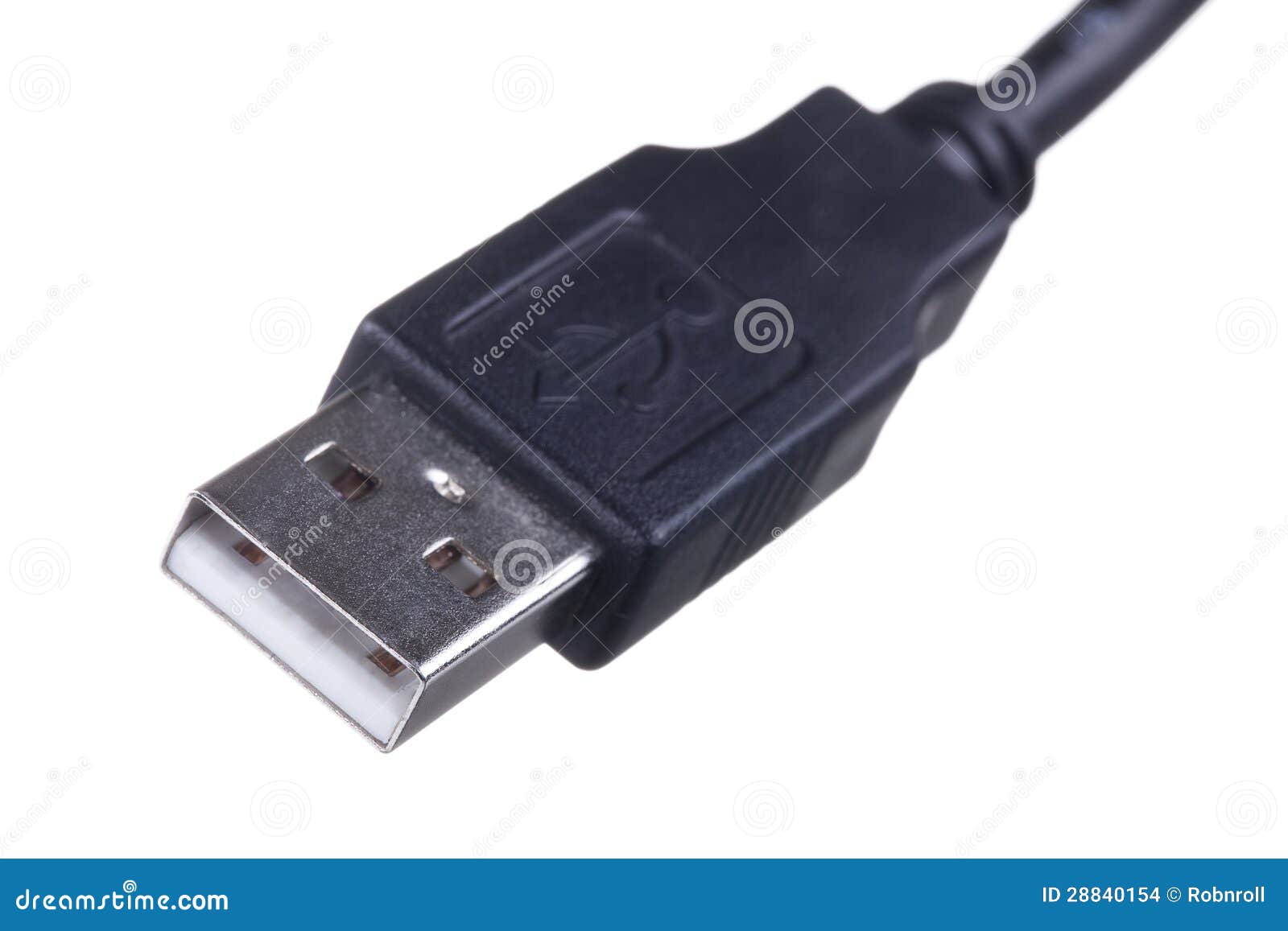 Usb a Plug, Macro Shot on White with a Shallow DOF Stock Photo - Image ...