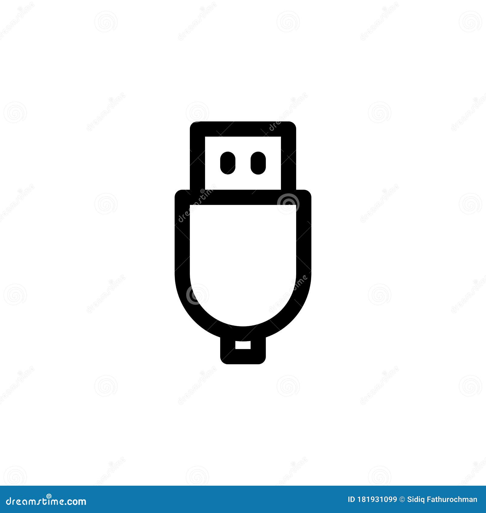 USB Plug Icon stock vector. Illustration of isolated - 181931099