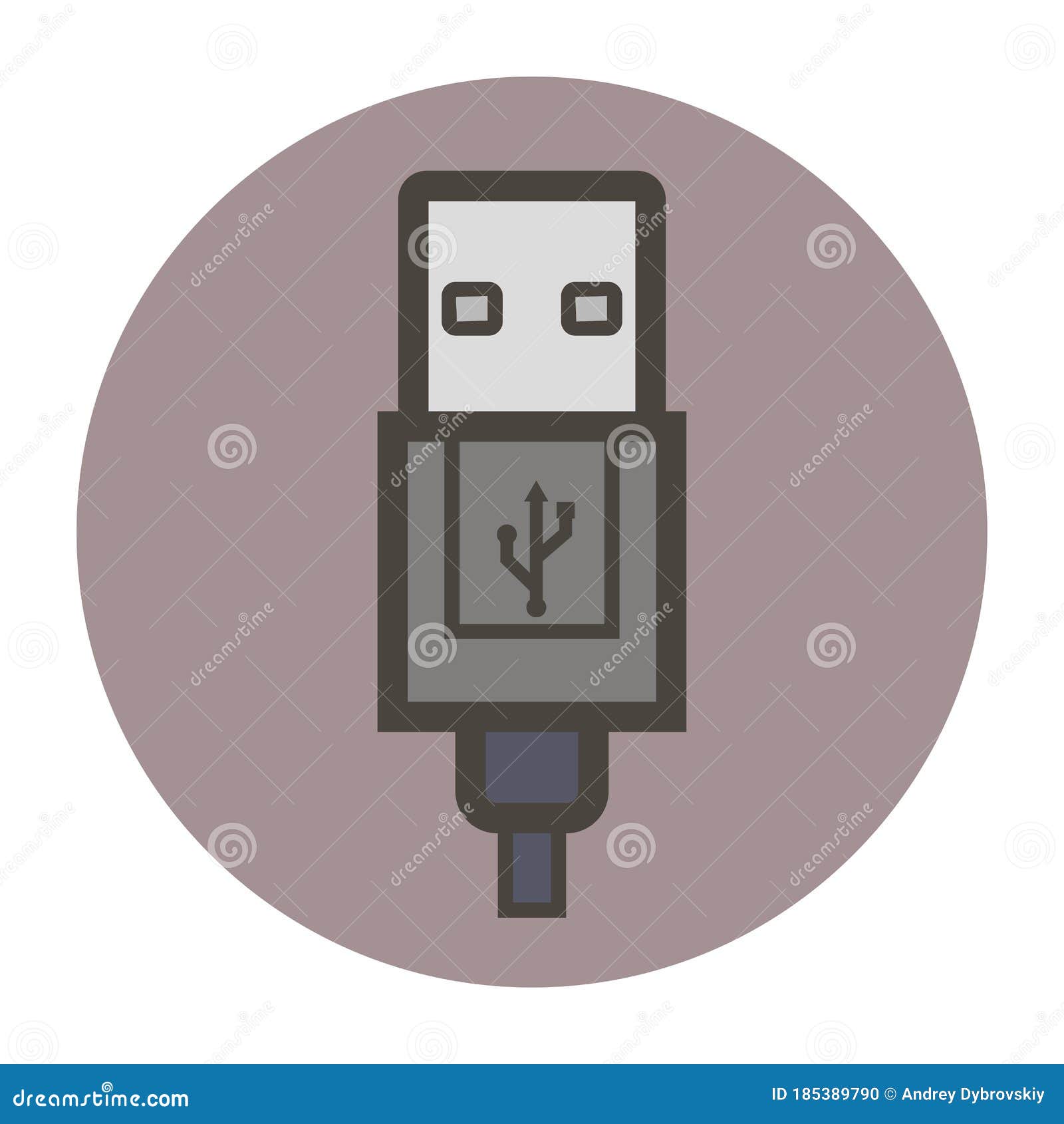 Usb Plug. Vector Flat Style Stock Vector - Illustration of equipment ...