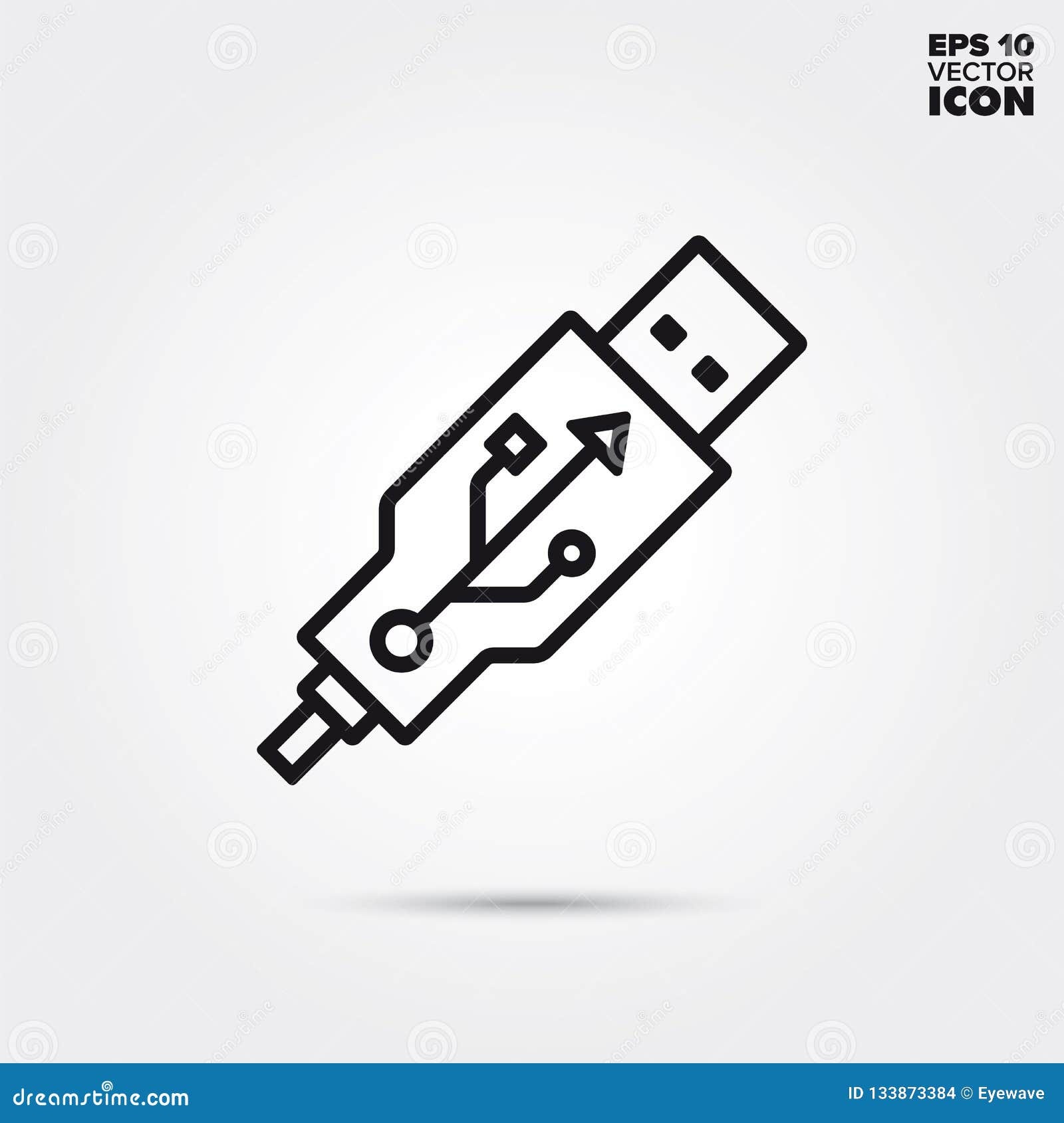 USB plug vector line icon stock vector. Illustration of symbol - 133873384