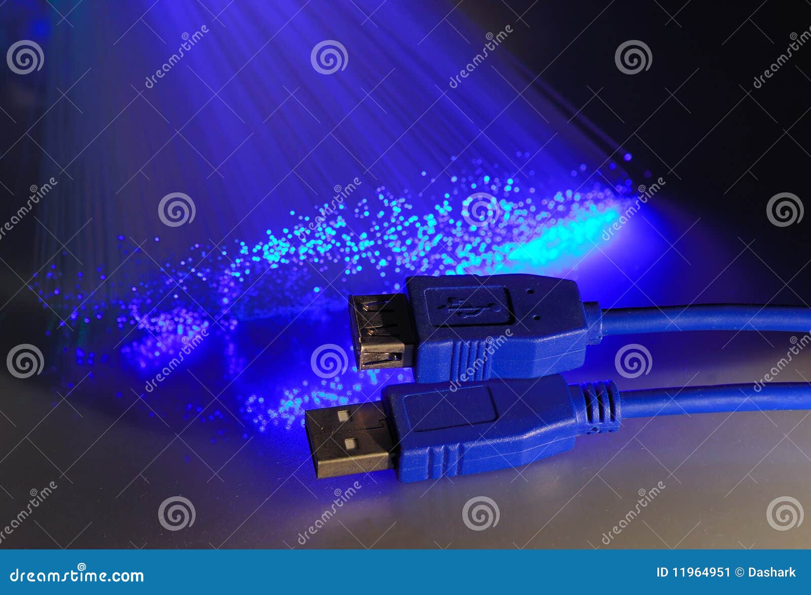 USB Plugs and Fiber Optical Stock Image - Image of line, electronic ...