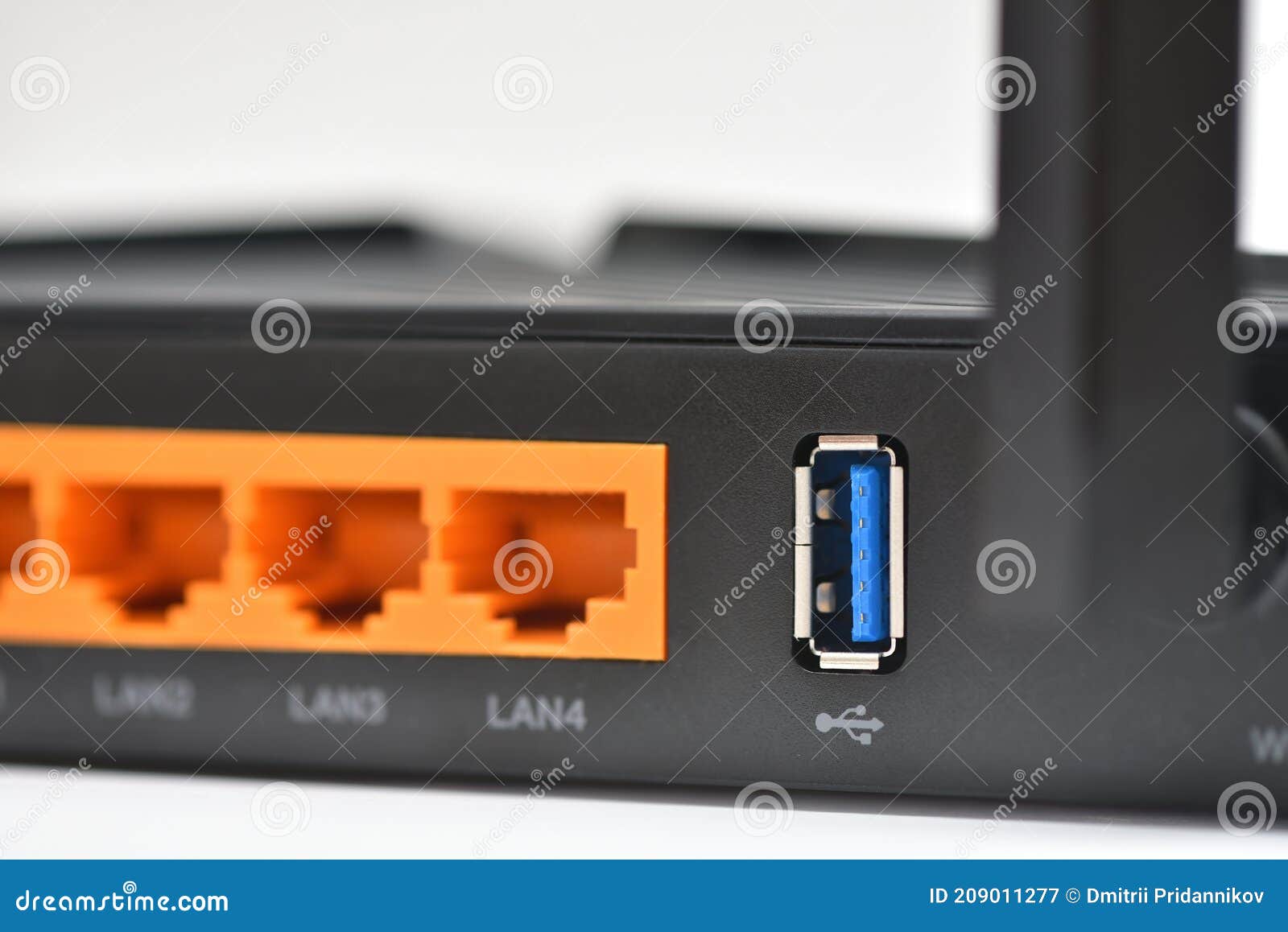 Usb 3.0 Port for a Flash Card or Disk on a Modern Wi-fi Router Stock ...