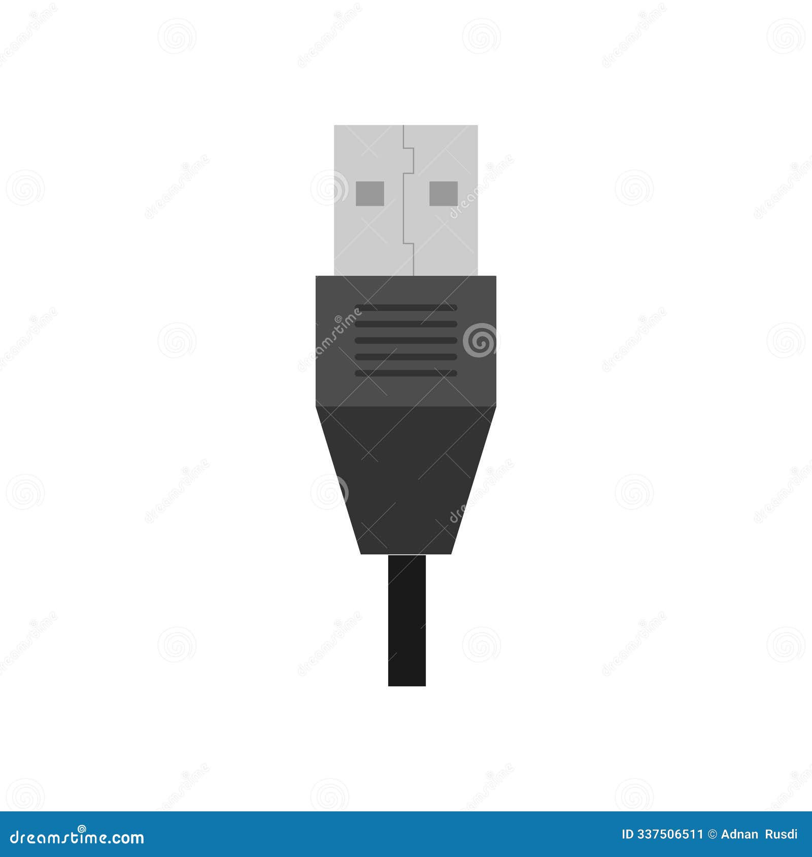 USB Port Flat Design Vector Illustration. USB Connector for Mobile ...